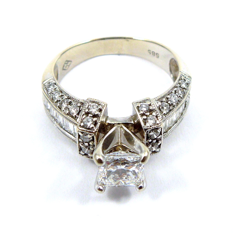 Modified Square Cut Diamond Engagement Ring 001-100-01118 | Joint ...