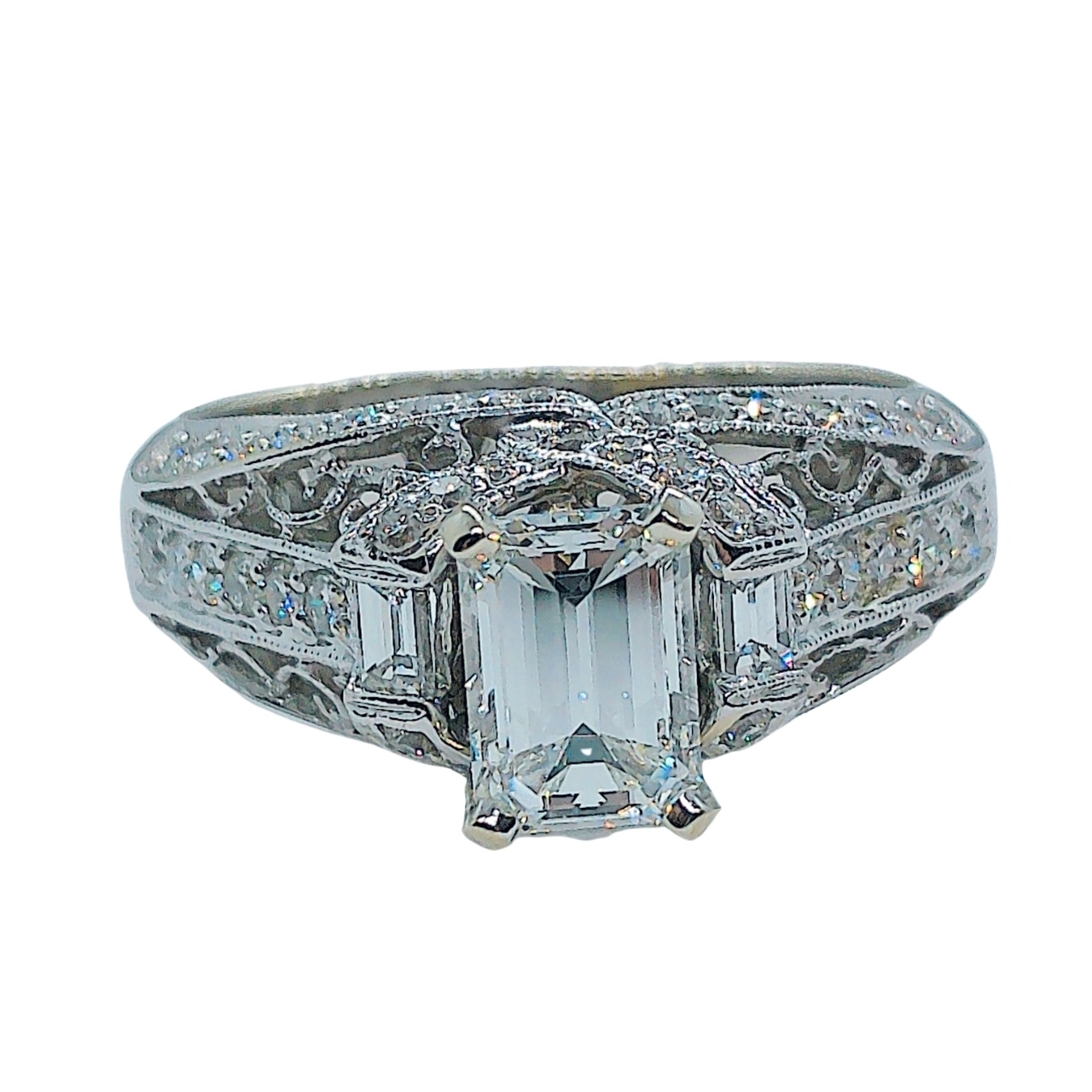 Emerald Cut Diamond Engagement Ring 001-100-01323 Cary | Joint Venture ...