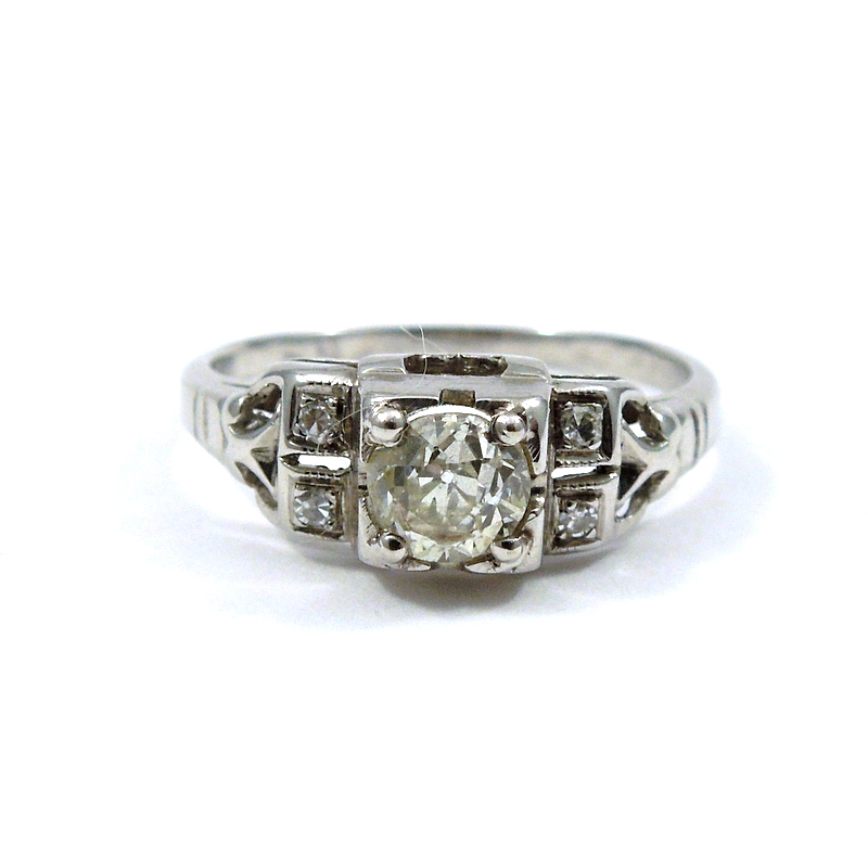 Mine Cut Vintage Diamond Engagement Ring 001-101-00044 Cary | Joint ...