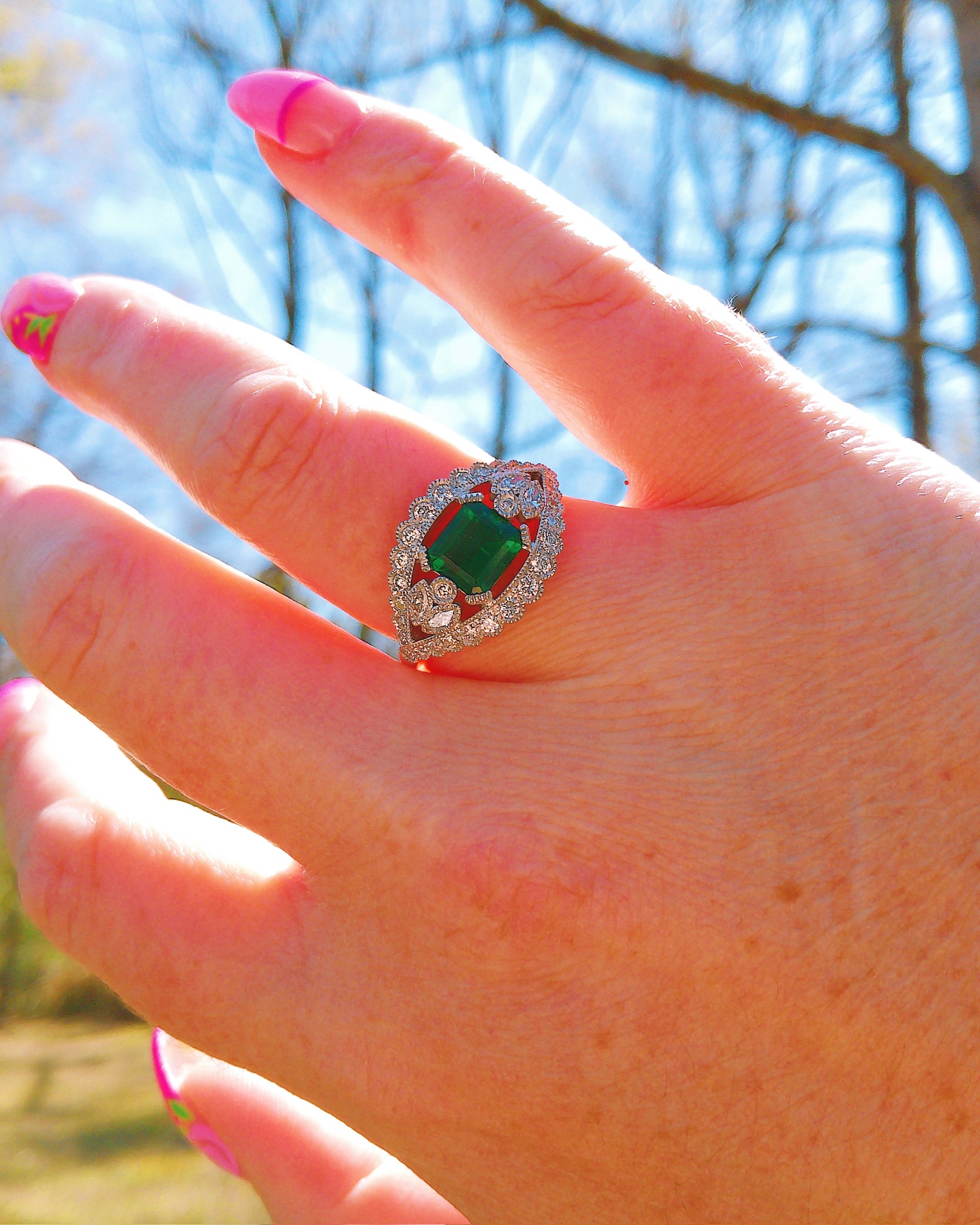 red emerald ring