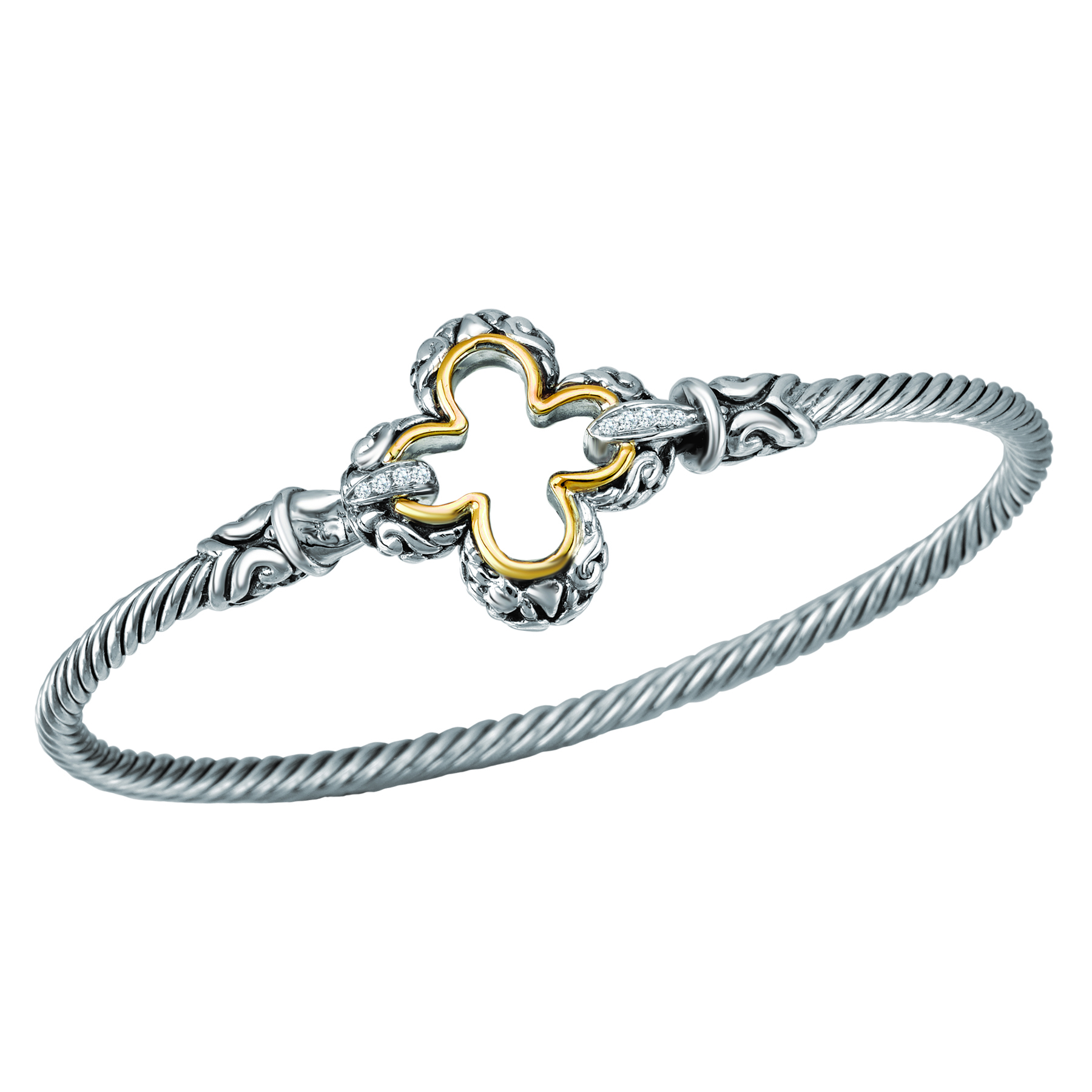 four leaf clover bangle