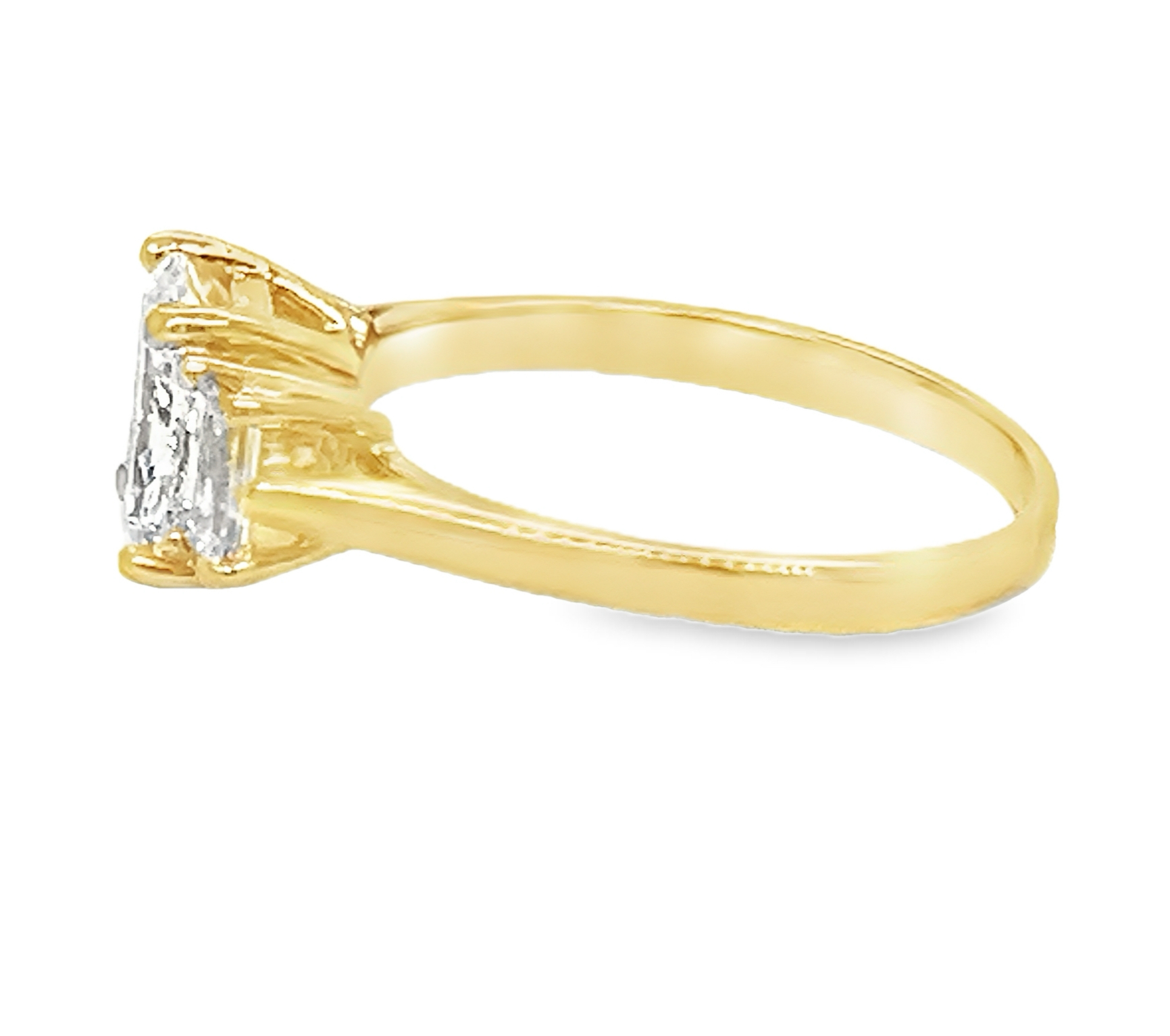 18K Yellow Gold Prong-Set Three-Stone Diamond Ring | Koerbers Fine ...