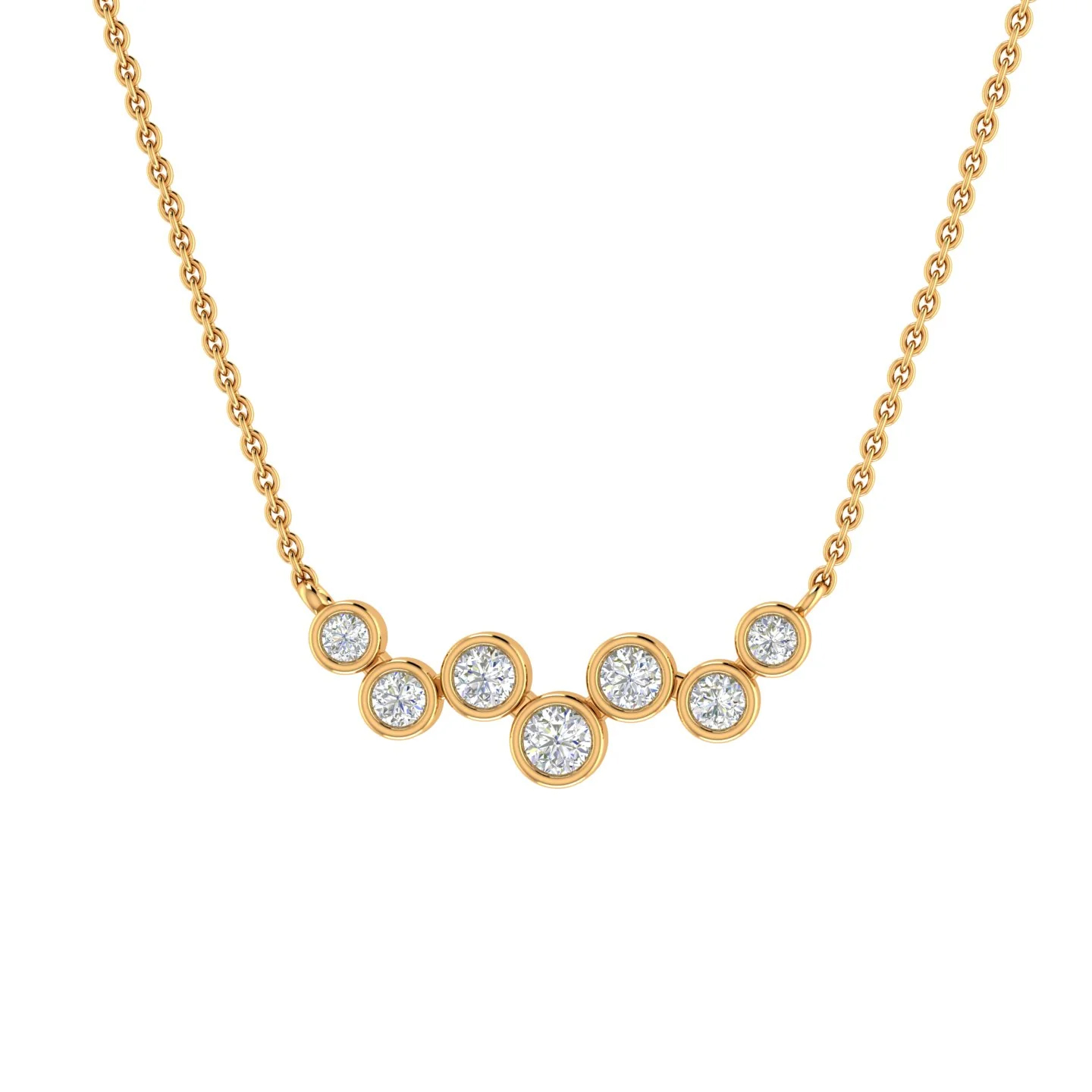 18K Yellow Gold 7 Diamond Gaia Necklace