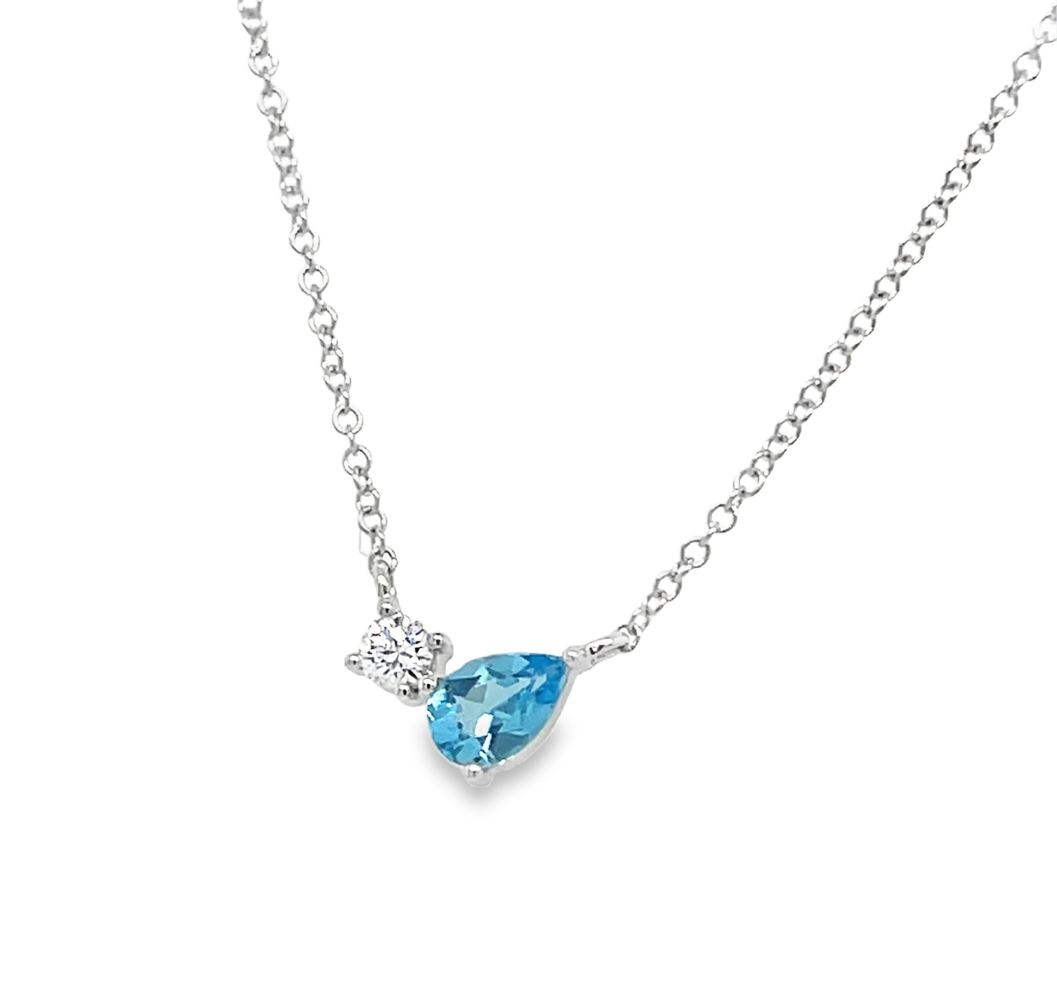 Topaz white gold necklace store