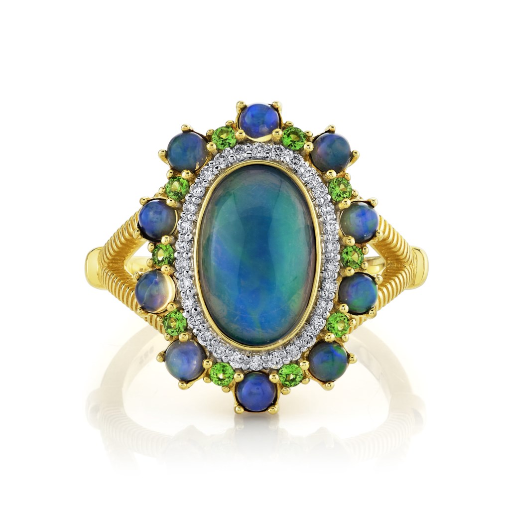 18K Yellow Gold Ethiopian Opal Fashion Ring