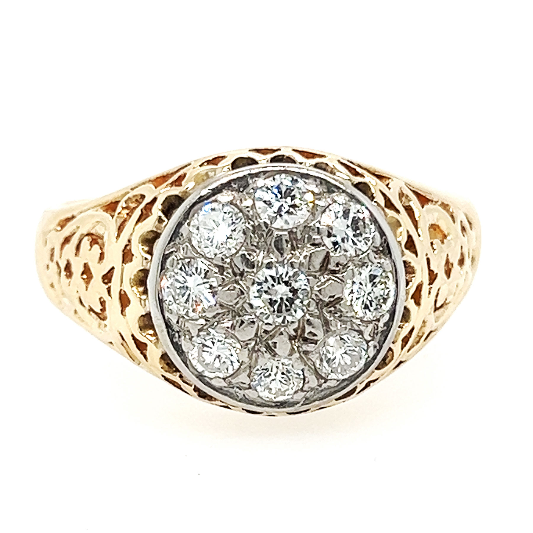 Estate 14K Yellow Gold Diamond Gent s Ring