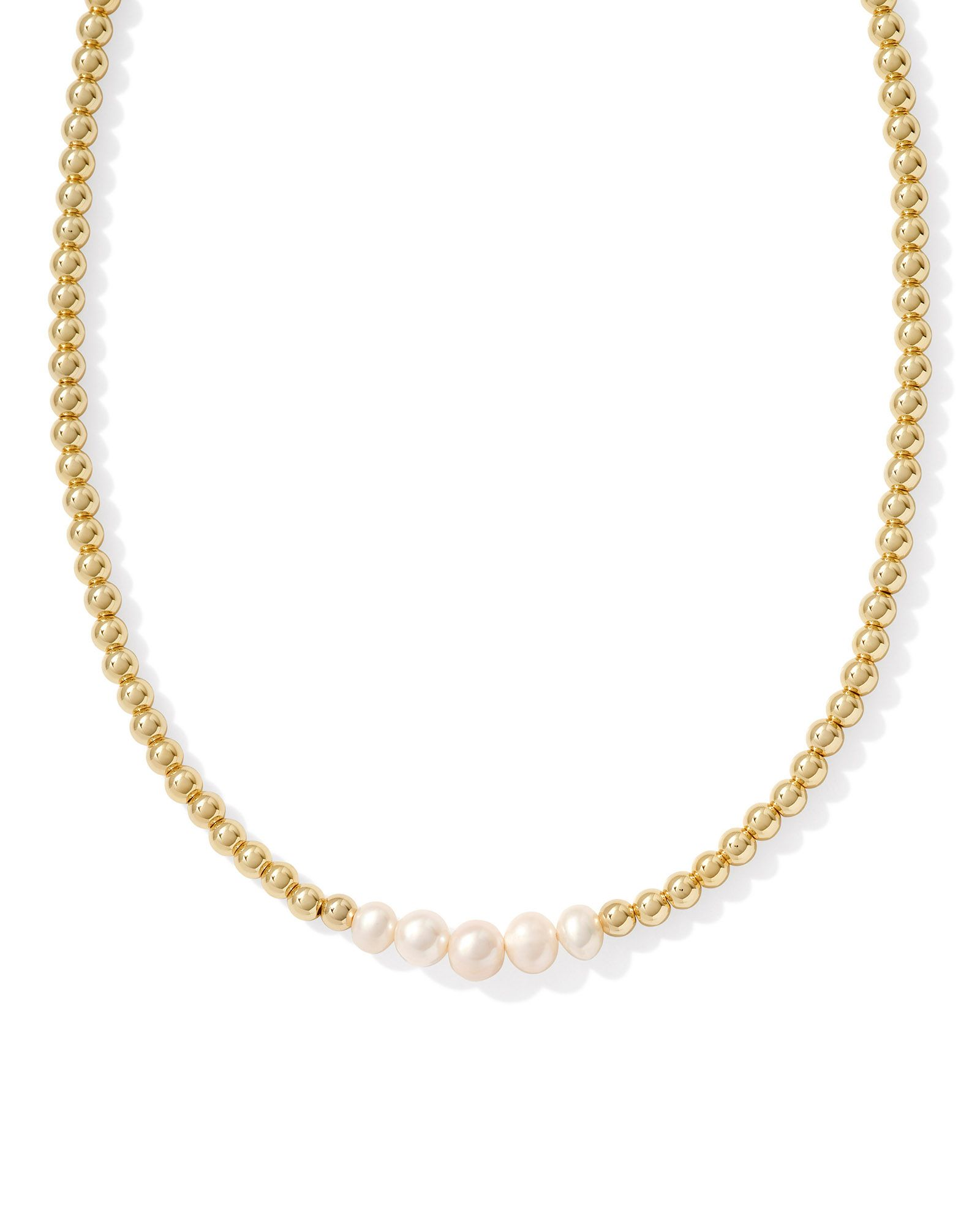 Kendra Scott Eve Beaded Strand Necklace with White Pearls in Kiefer Jewelers Lutz FL
