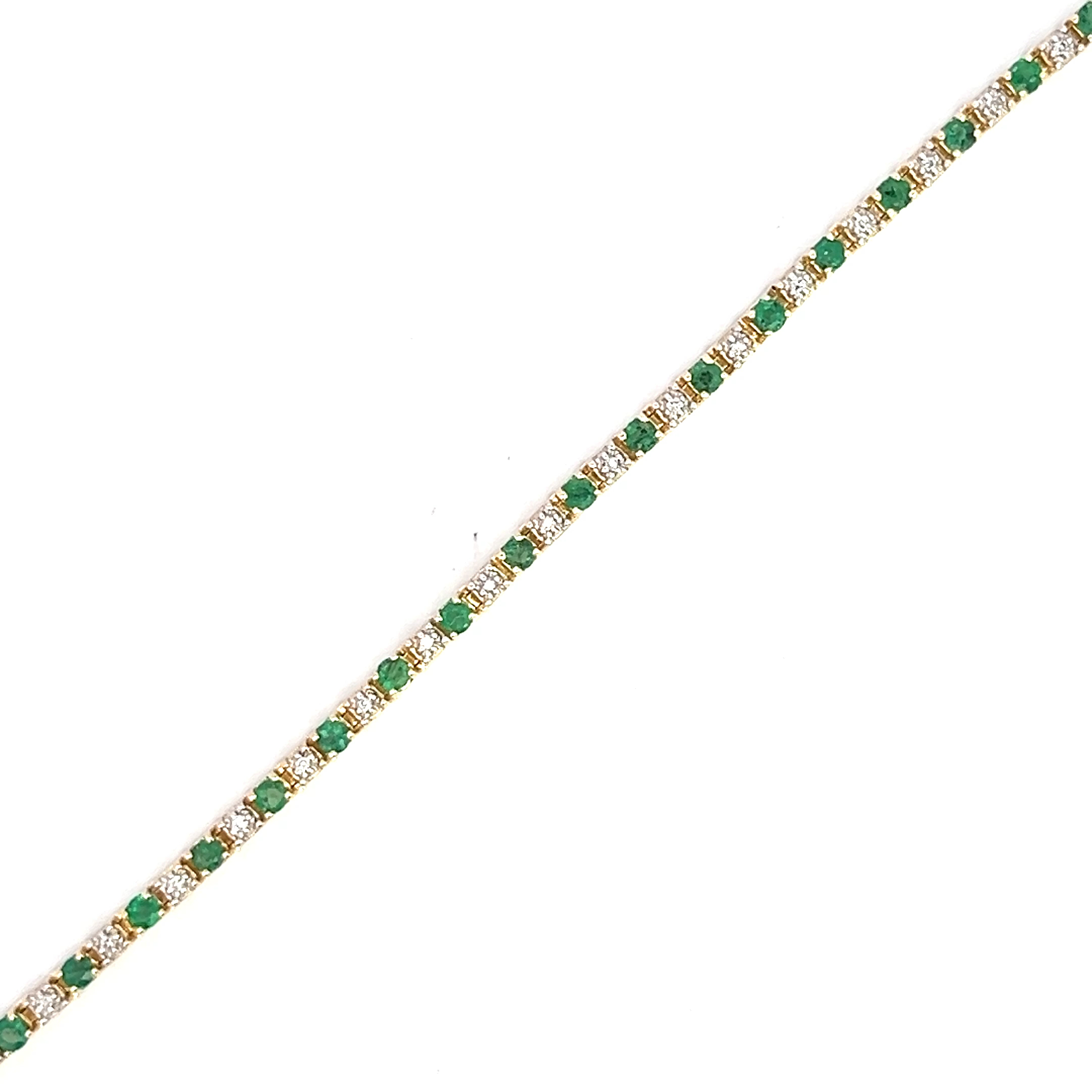 Emerald and diamond tennis bracelet 14k store