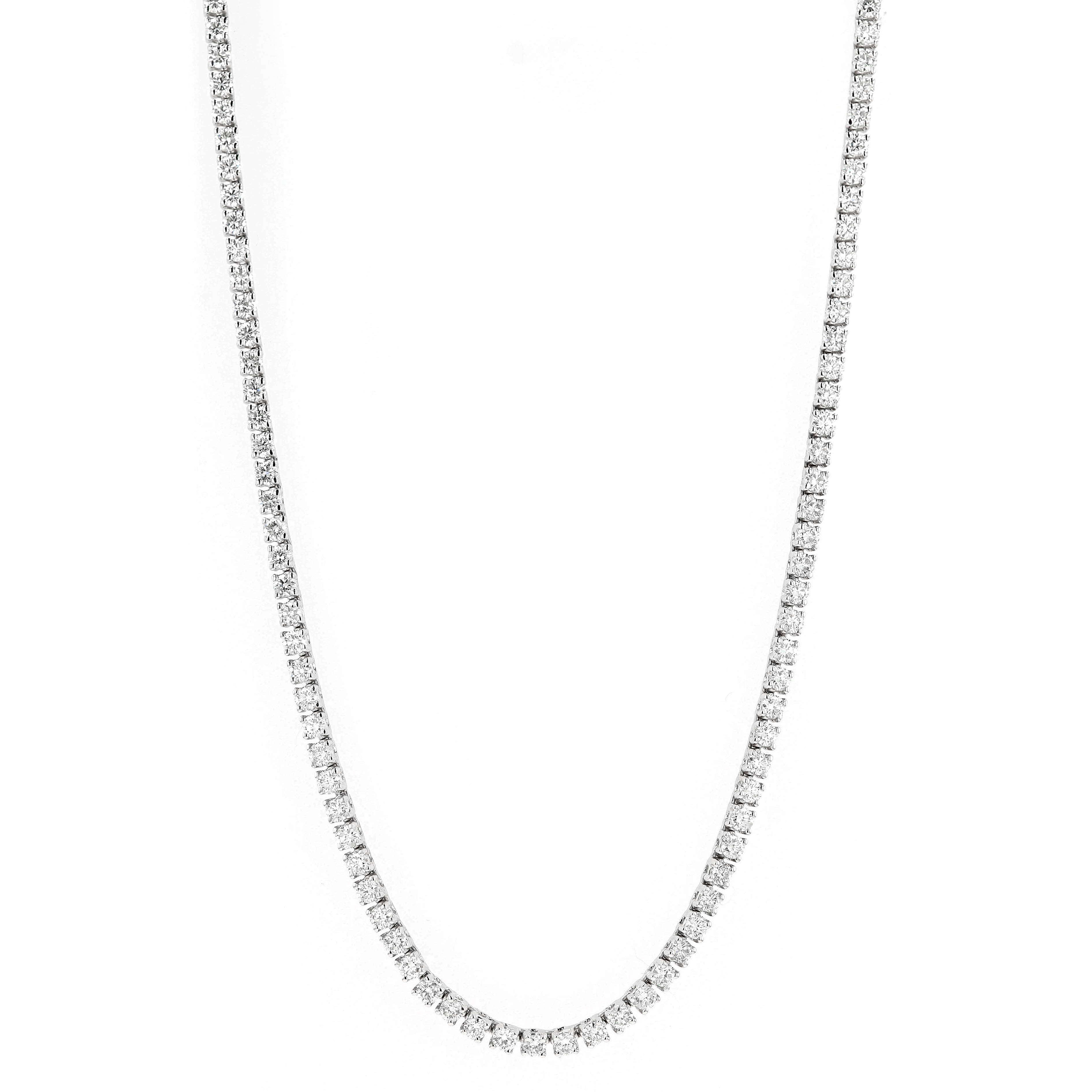 8.55ct Round Brilliant Diamond Tennis Necklace 17" 184682 | La Mine d ...