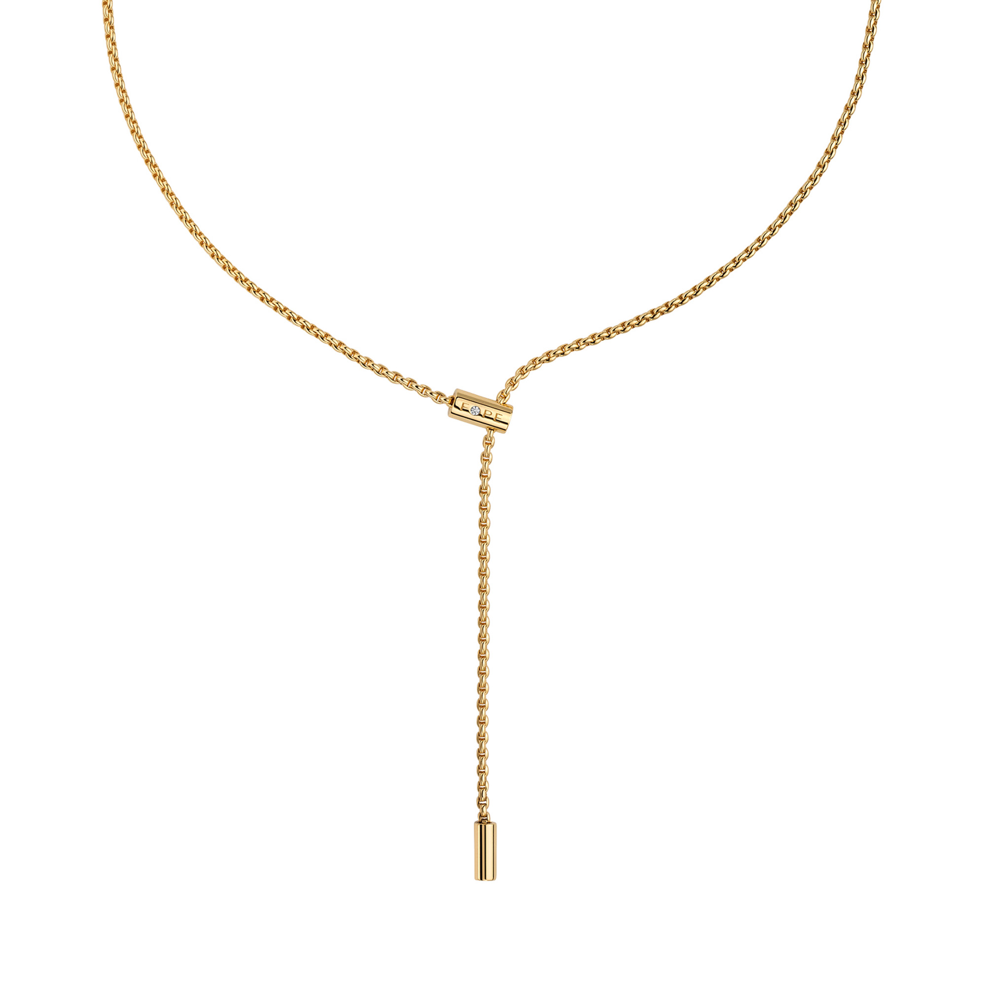 FOPE FOPE Aria Lariat Yellow Gold Diamond Necklace 193125 | La Mine d ...