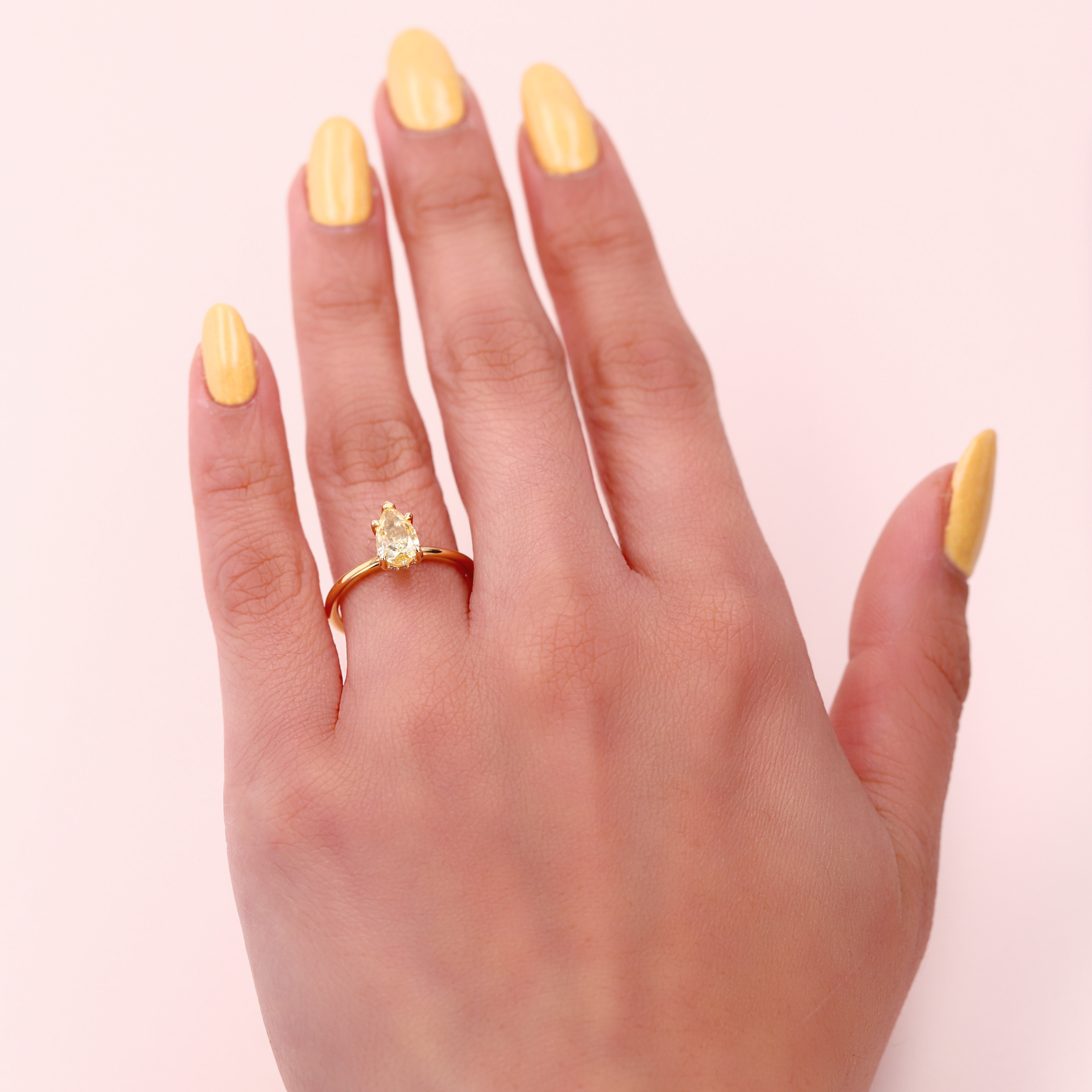 1.25tw Havana Pear Fancy Yellow Diamond Hidden Halo Engageme | La Mine ...