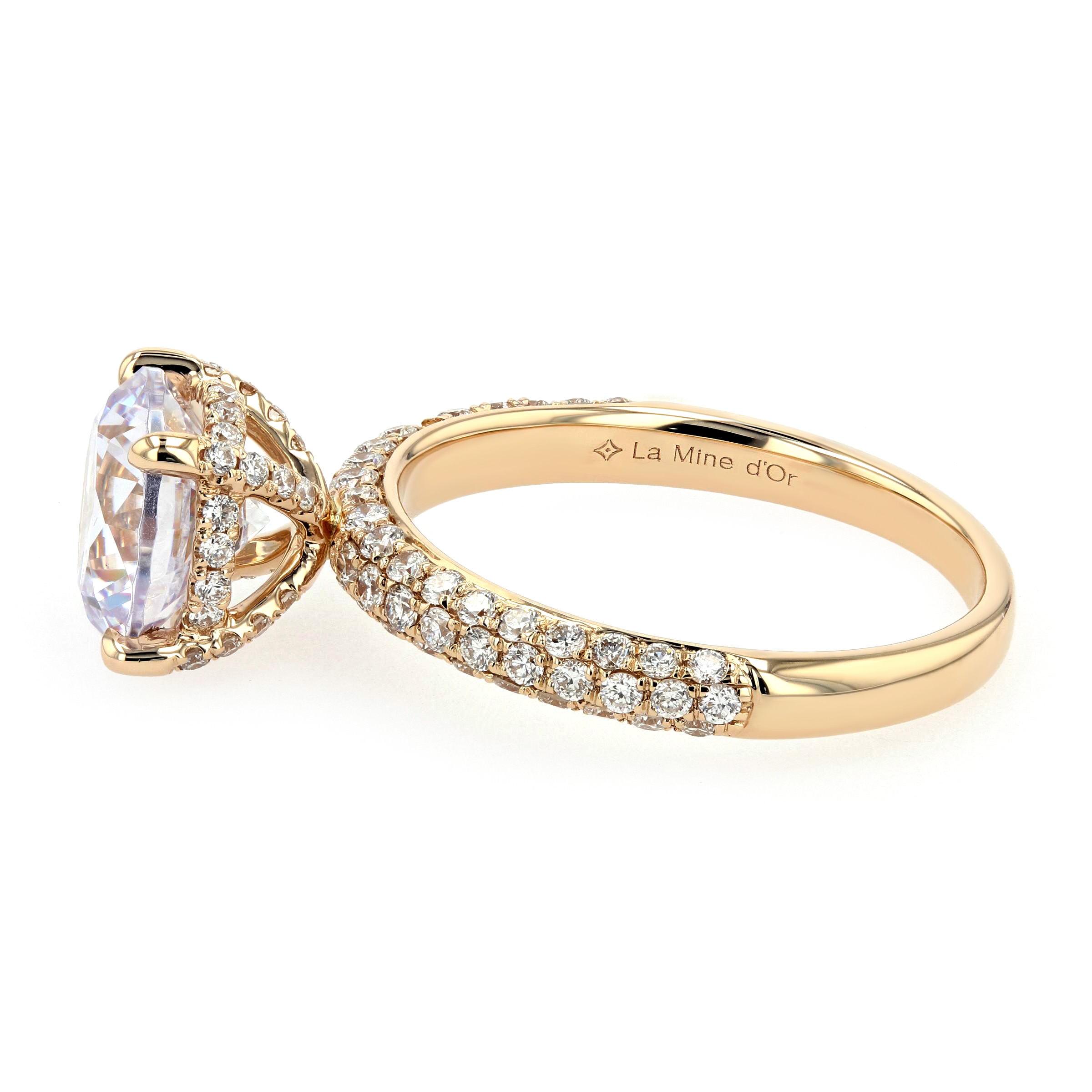 0.65tw Seville Round Pave Diamonds Engagement Ring Setting | La Mine d ...