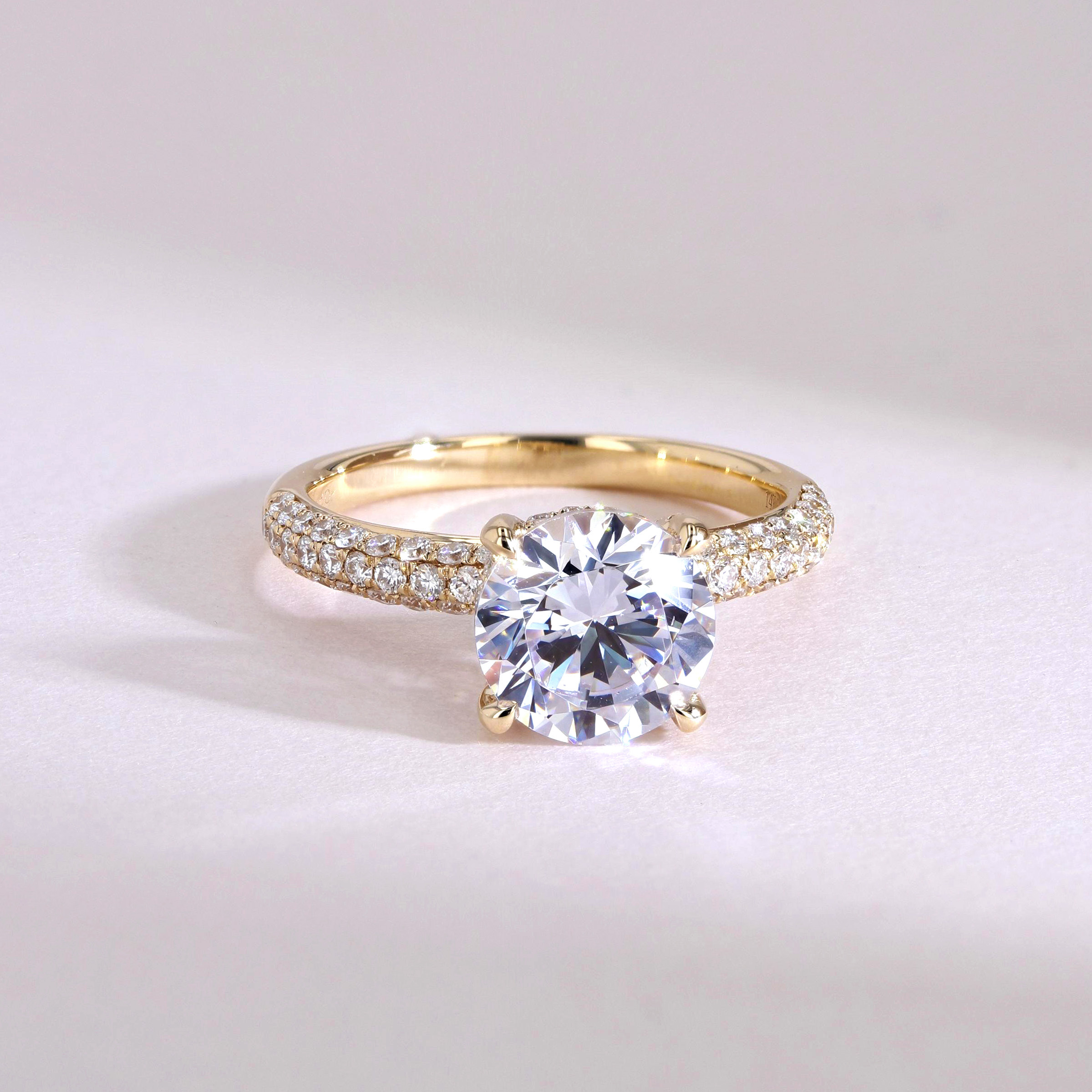 0.65tw Seville Round Pave Diamonds Engagement Ring Setting | La Mine d ...