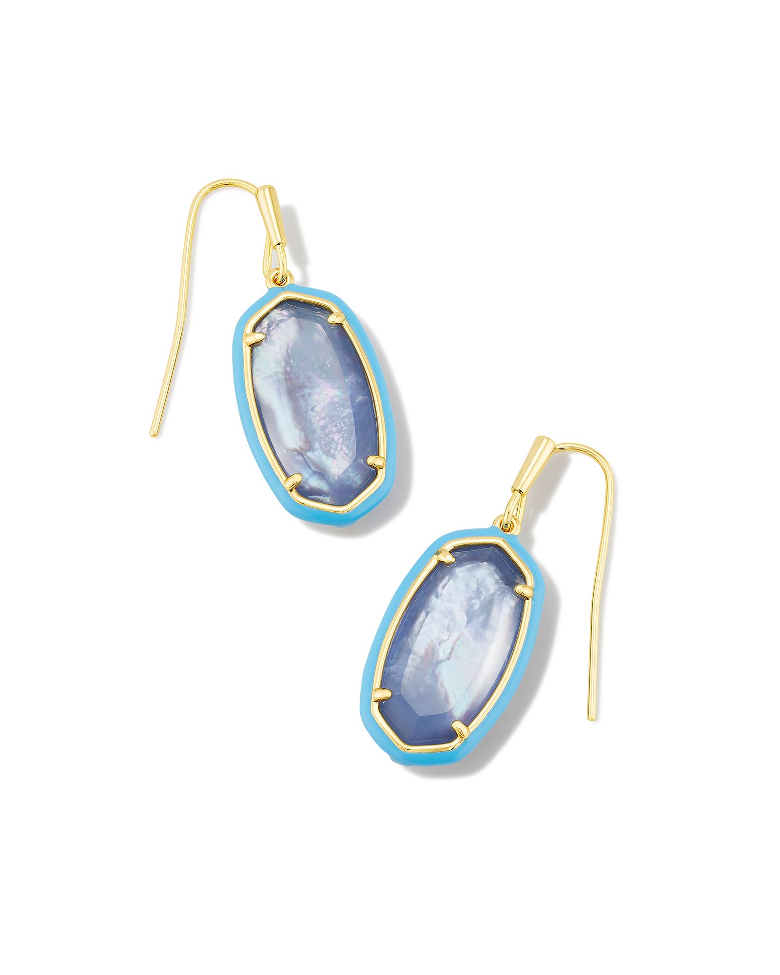 Kendra Scott Periwinkle Illusion Gold Drop Earrings