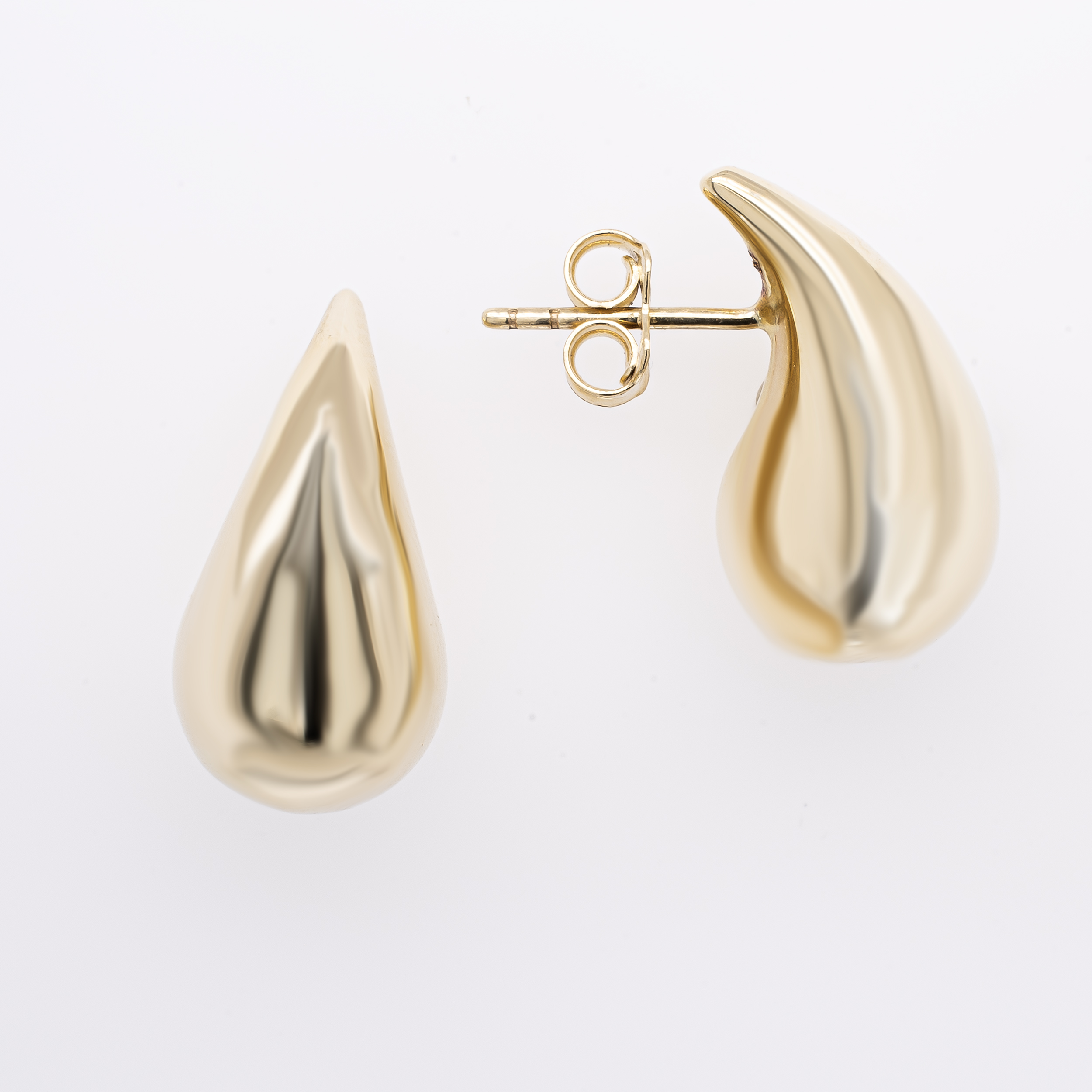 solid gold teardrop earrings