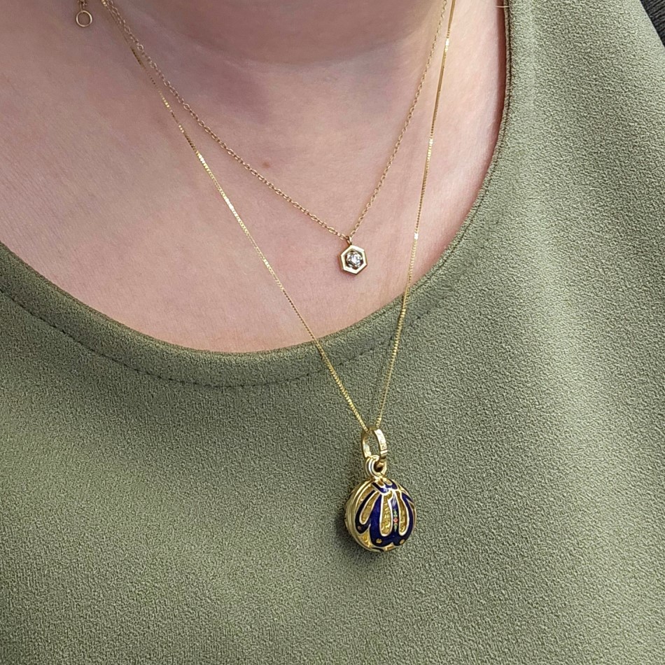 Estate Yellow Gold Ayatul Kursi Pendant