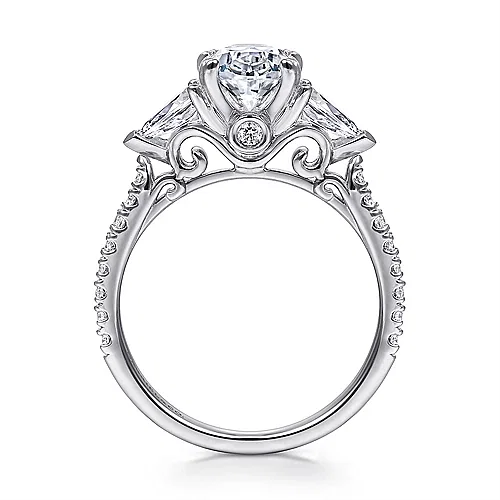 Sookie - 14K White Gold Oval Three Stone Diamond Engagement | Mees ...