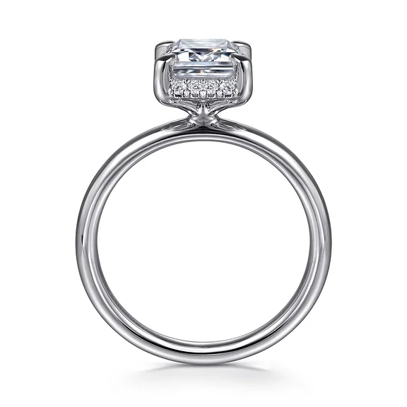 Symphony - 14K White Gold Emerald Cut Hidden Halo Diamond an | Mees ...