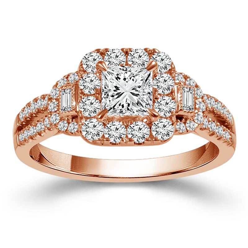 Princess Cut Gold Diamond Rings