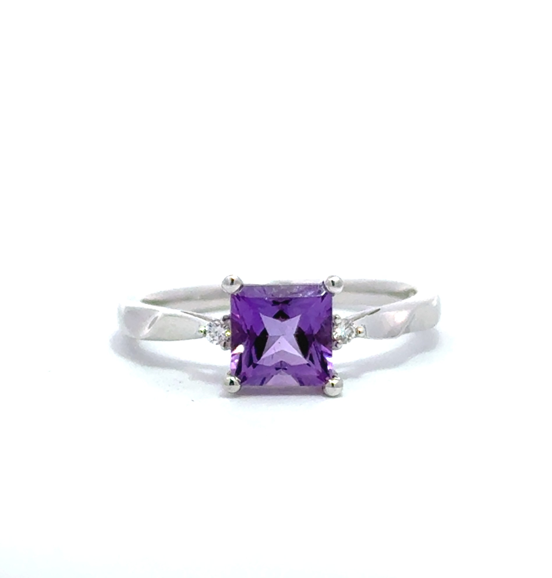 amethyst princess cut ring