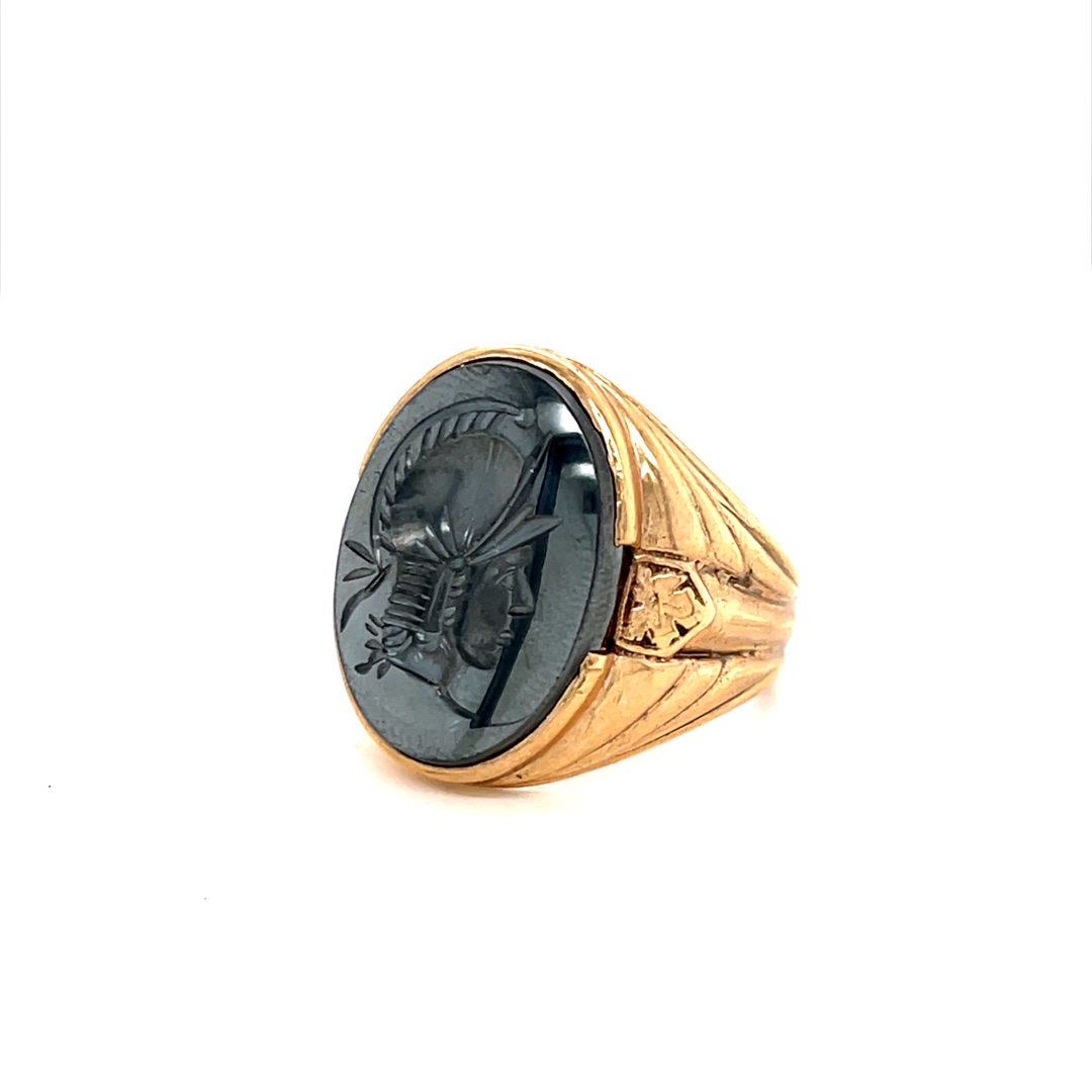 hematite signet ring