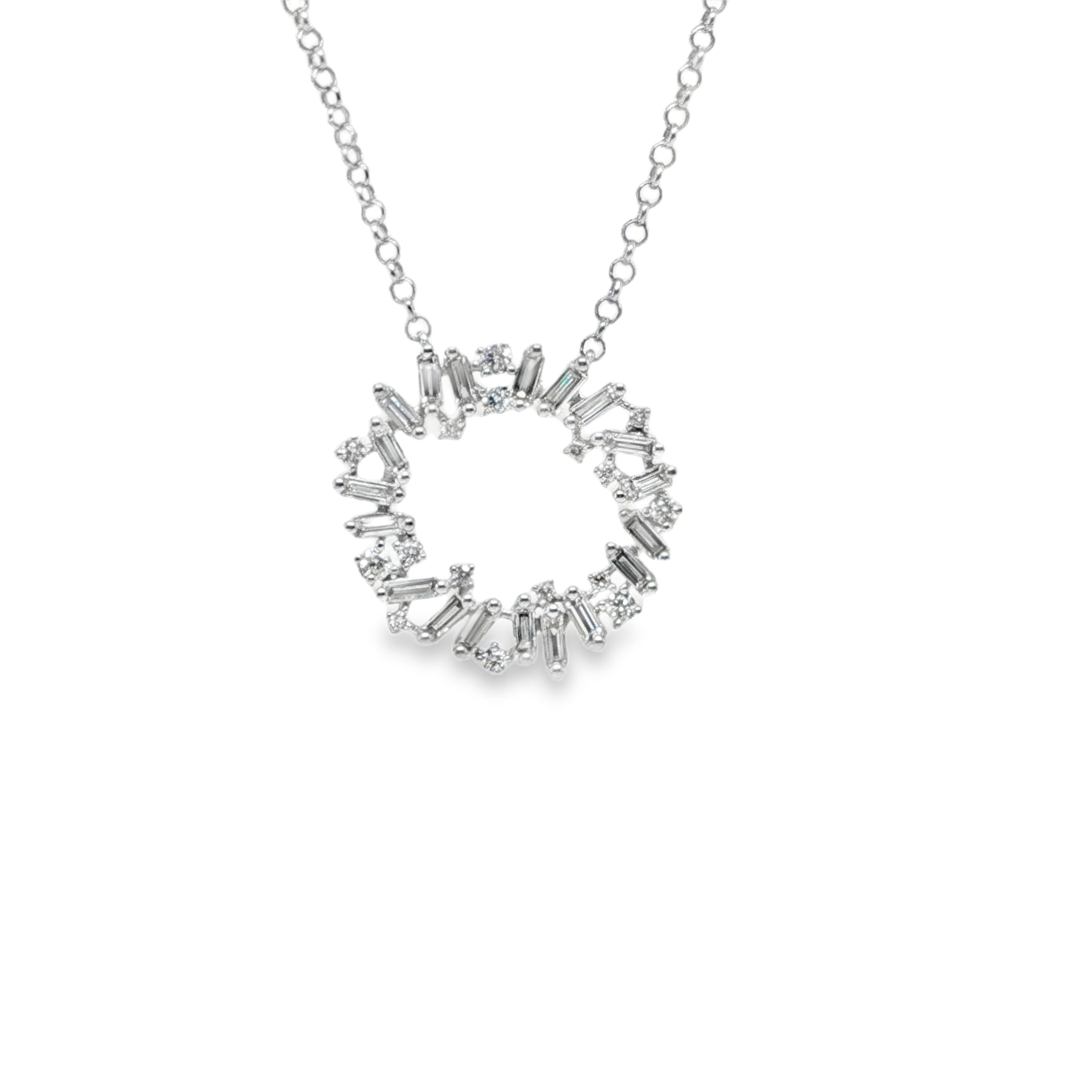 Baguette Diamond Circle Necklace by Heera Moti 001-165-01091 | Mitchell ...