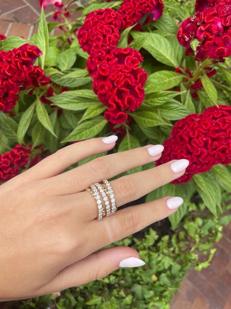 Diamond Multi-Row Wrap Ring | 2.63 Carat Yellow Gold Diamond Ring