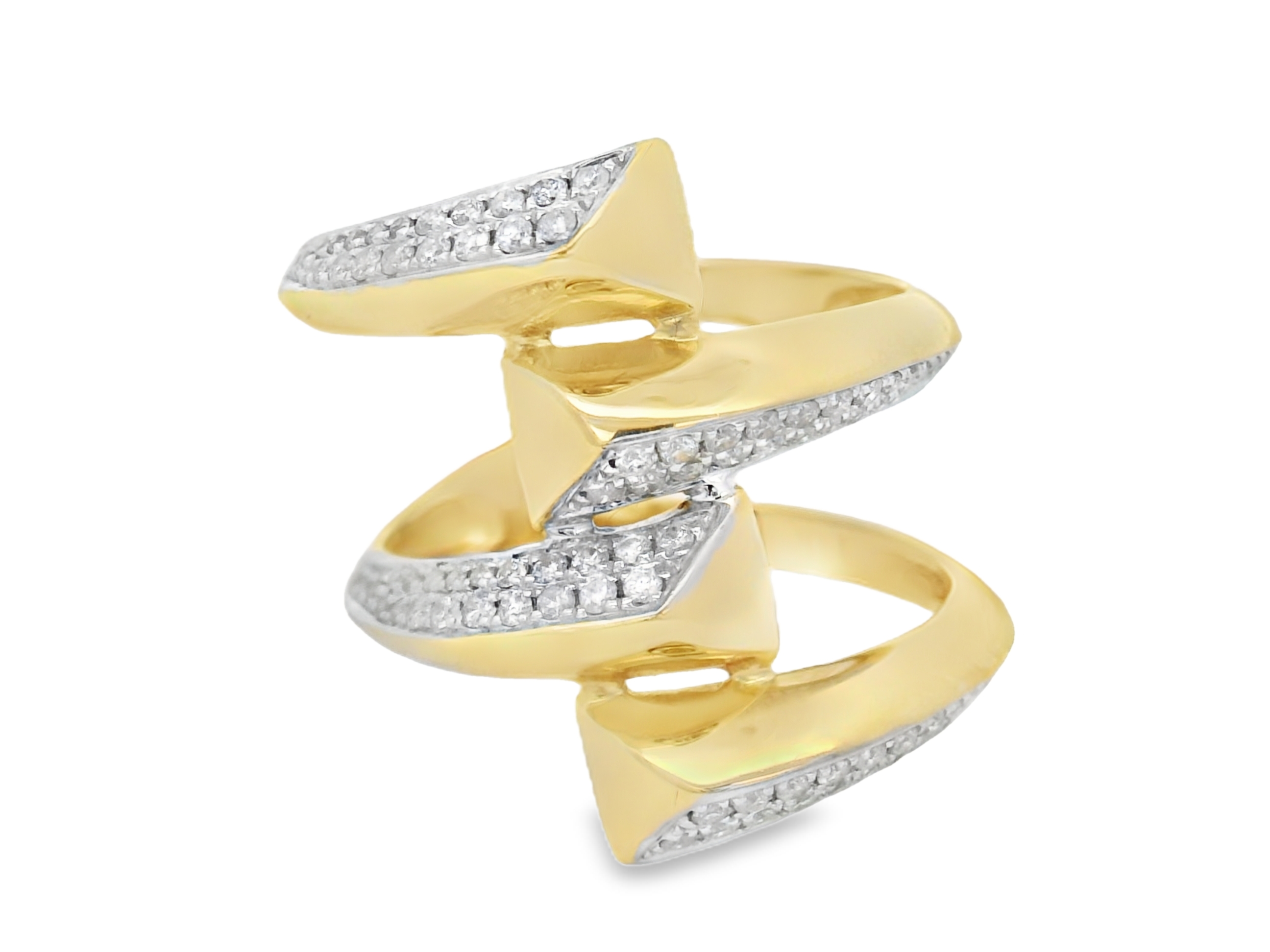 14K Two-Tone Angular Diamond Ring – 0.36 Carat