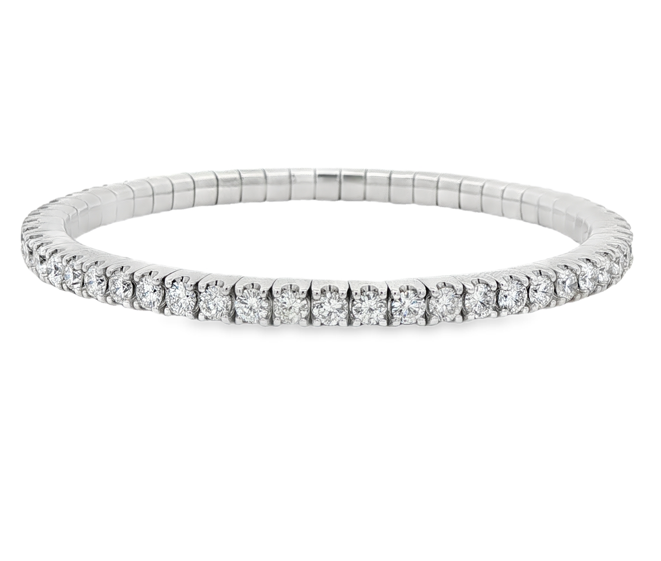 White Gold 5.54 Ct Diamond Stretch Bracelet – Stackable