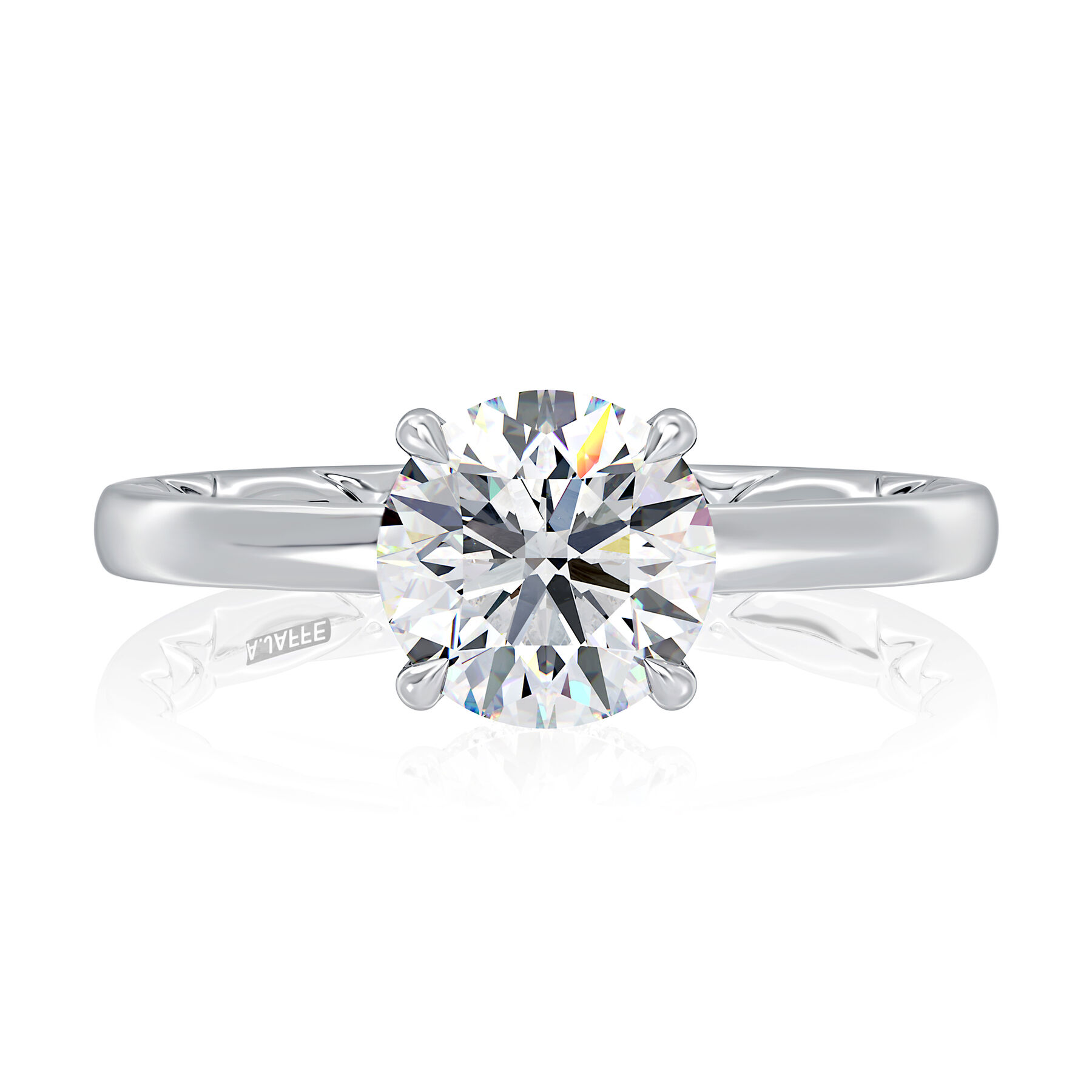A.JAFFE Solitaire Engagement Ring with Diamond Collar