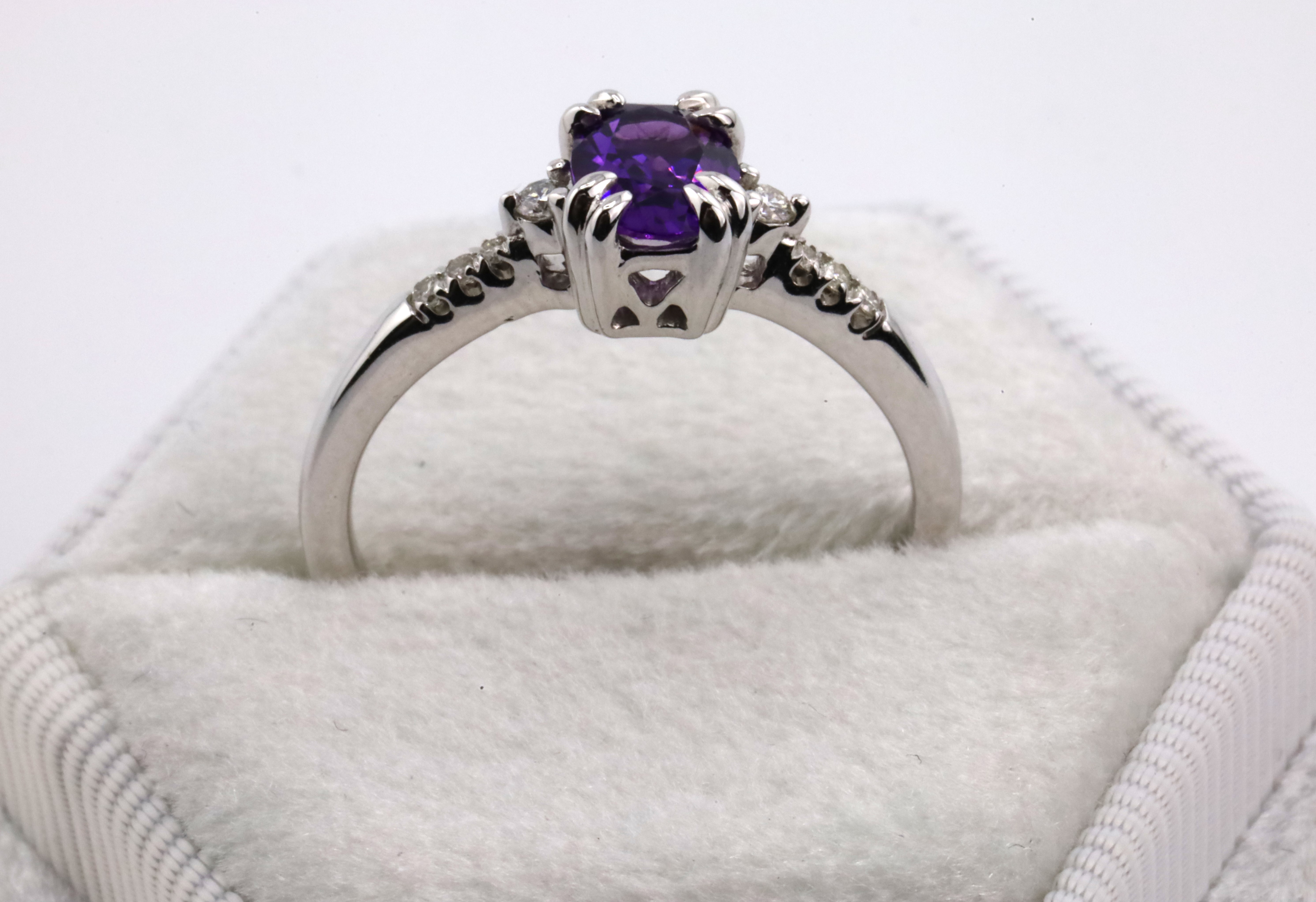 amethyst wedding ring silver