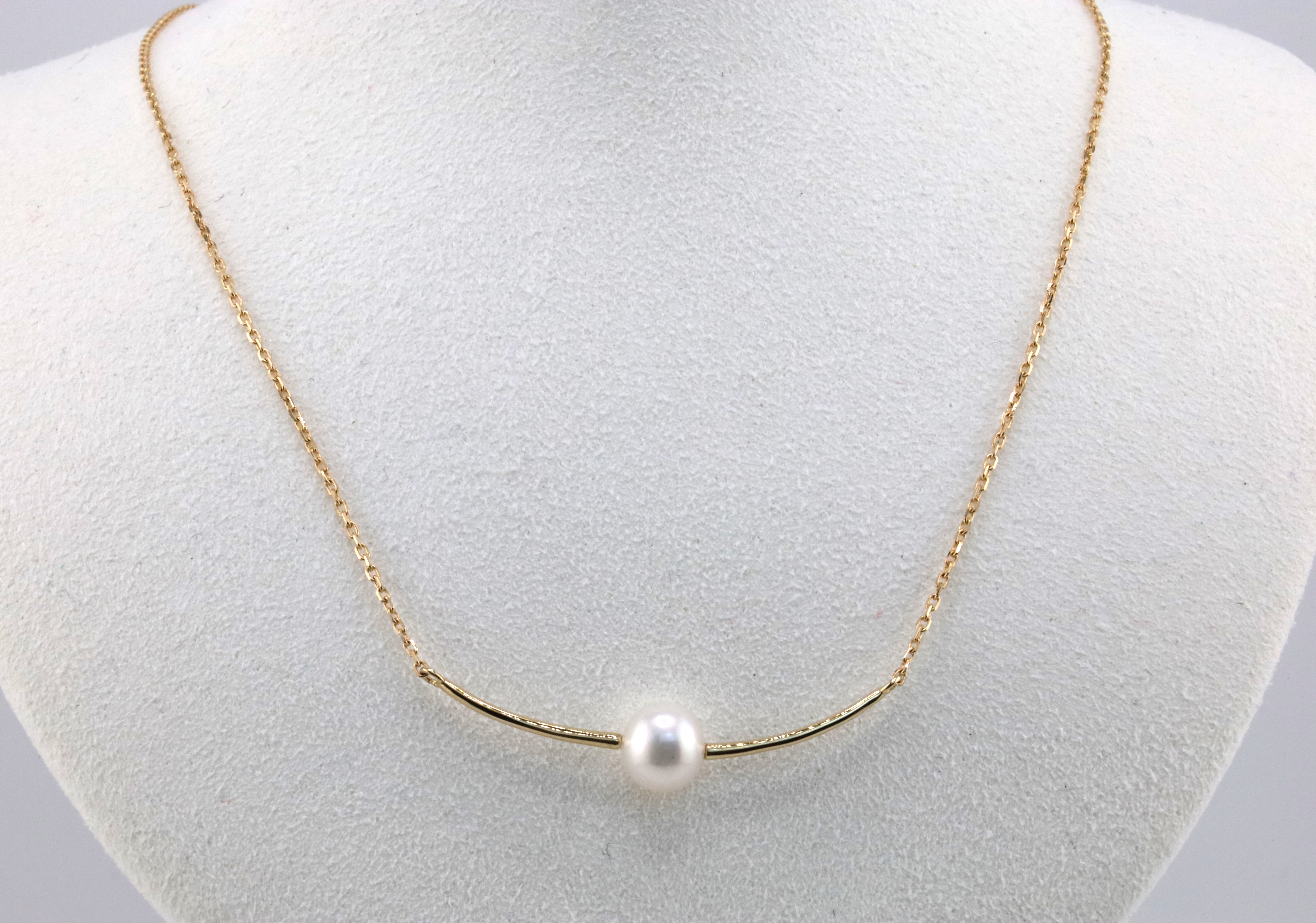 gold single pearl necklace