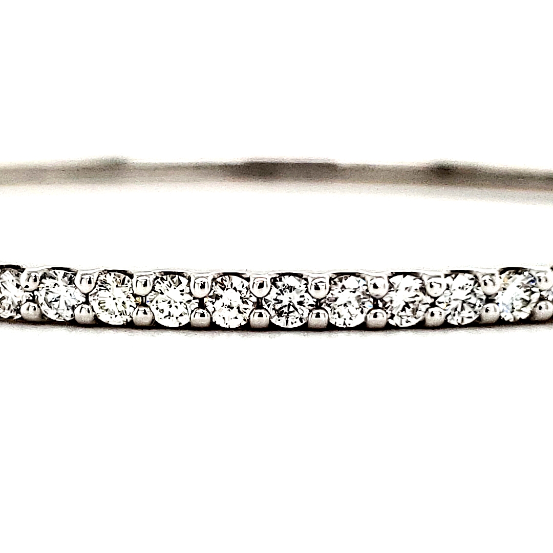 14K White Gold Diamond Bangle Bracelet 001-170-00797 | Quality Gem LLC ...