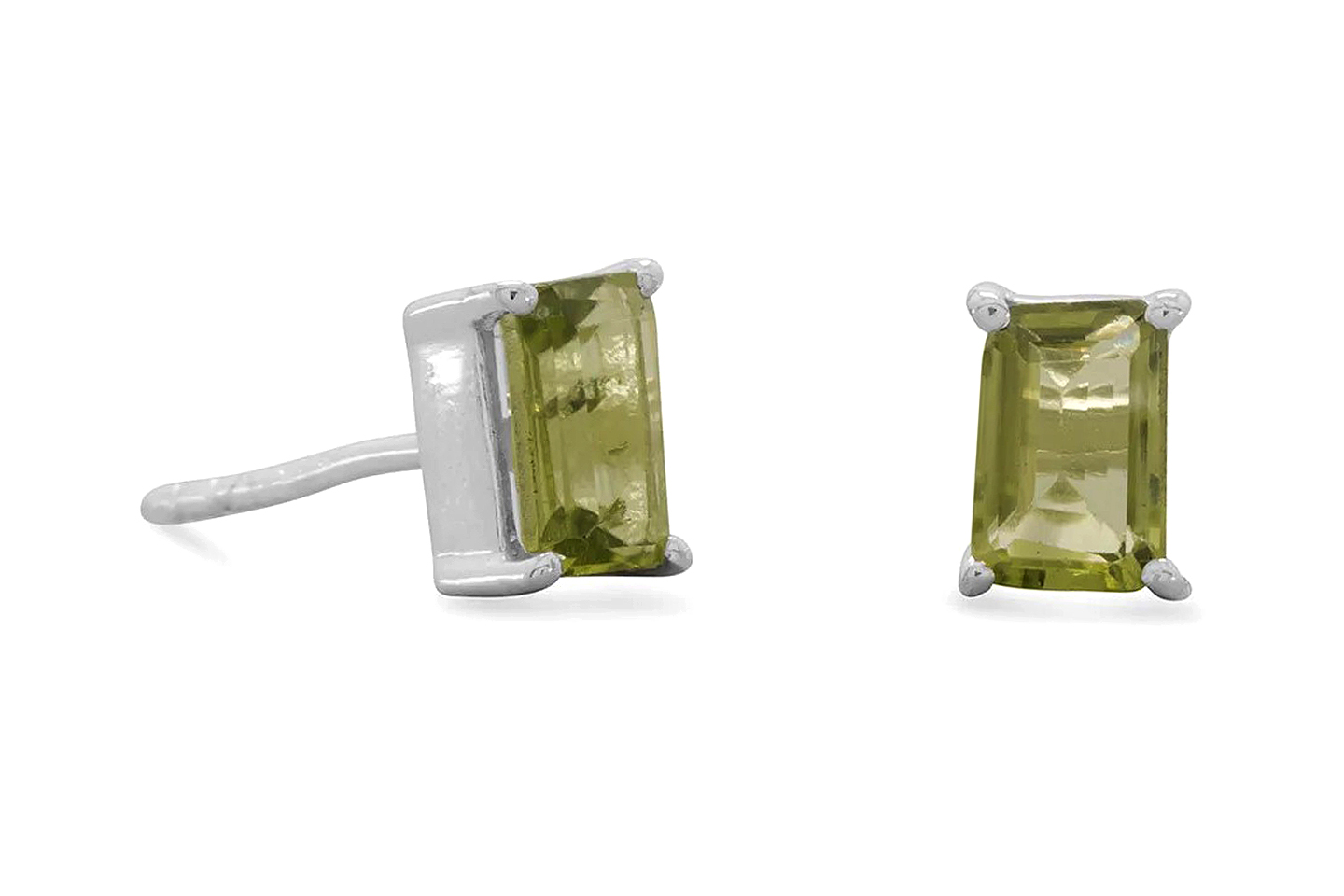 sterling silver emerald studs