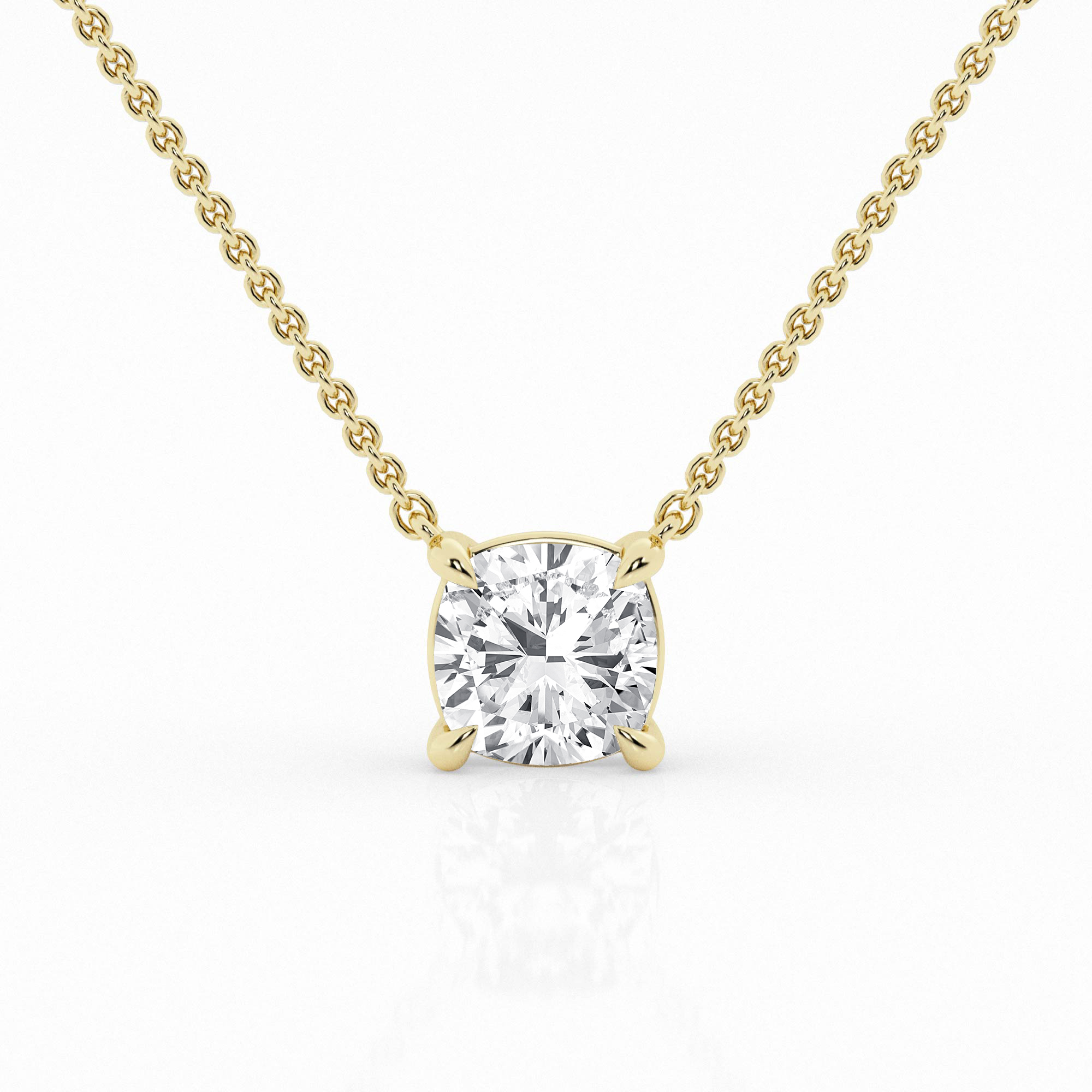 diamond cushion cut pendant