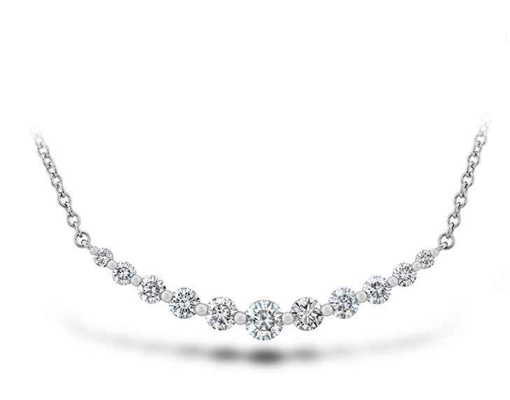 18 Karat White Gold Diamond Smile Necklace 001-160-04697 | Saxons Fine ...