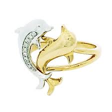Two Tone Dancing Dolphin Ring 001-130-04287 Panama City | Maharaja's ...
