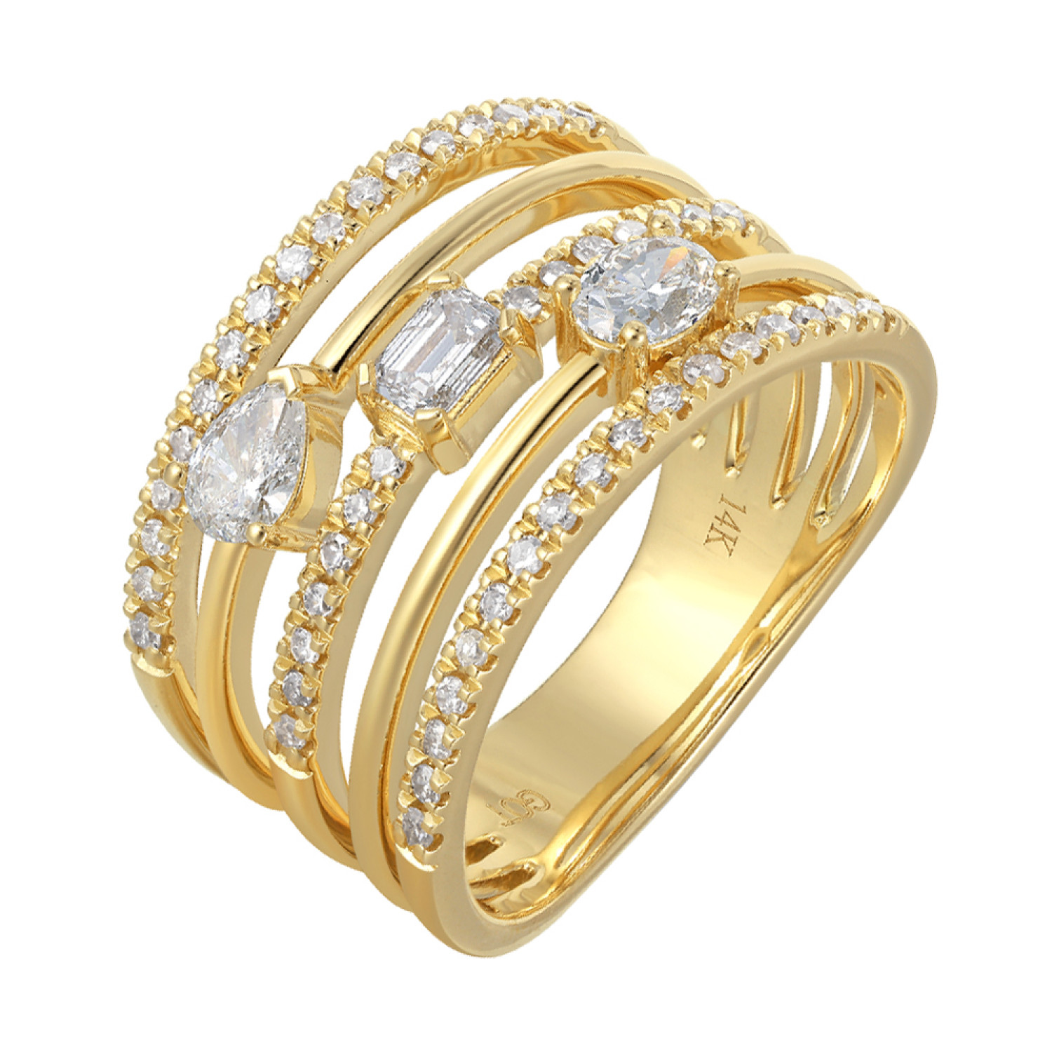 RG12327-4YCSC-Yellow Gold Diamond Ring, 0.75Cttw, Size 6.5-SVS Fine Jewelry