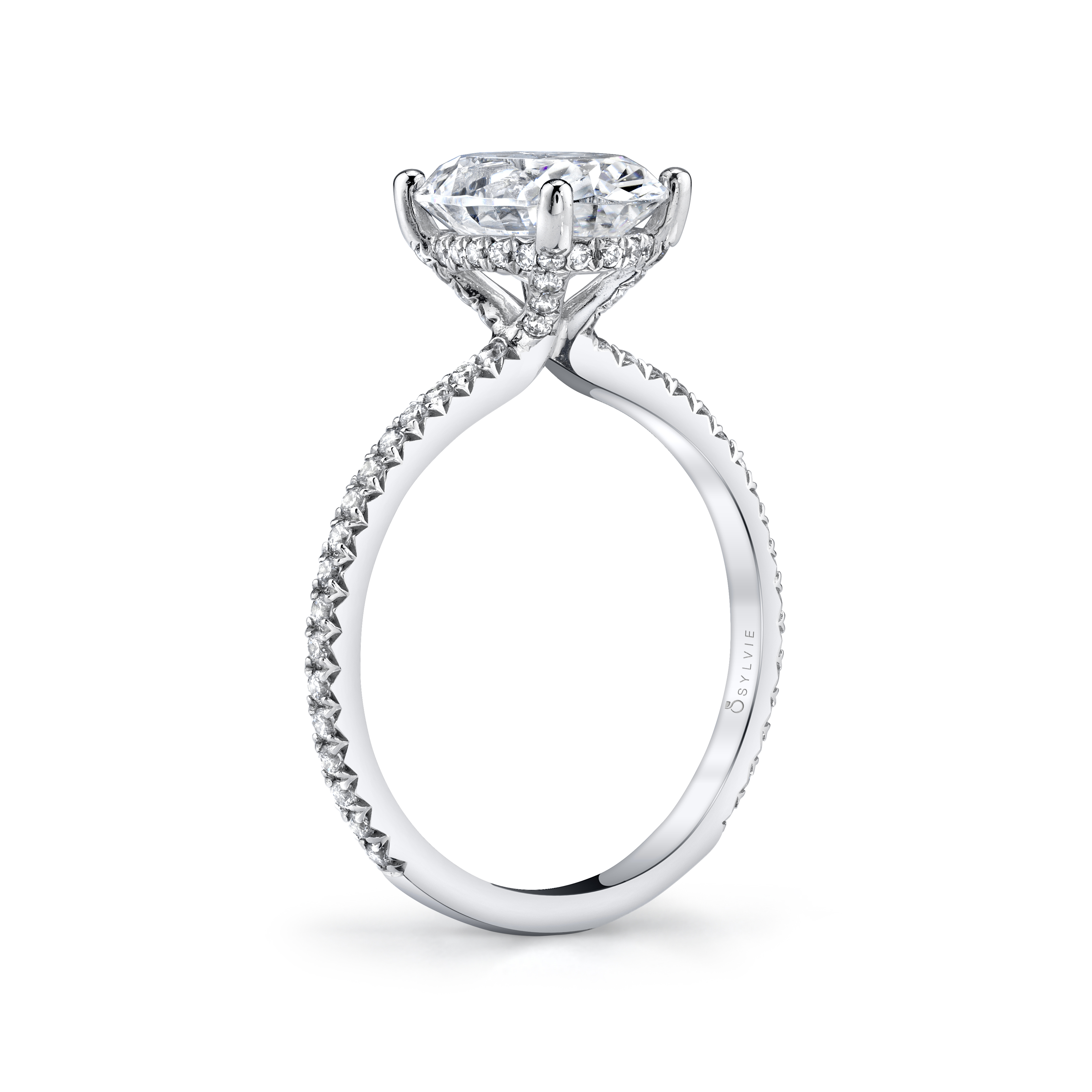 S2093-037A4W10R-Sylvie-Maryam 14K White Gold Engagement Ring-SVS Fine ...