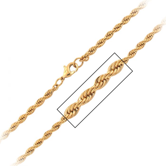 18k gold plated rope chain store