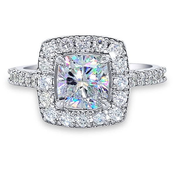 Square Cushion Cut Halo Engagement Rings