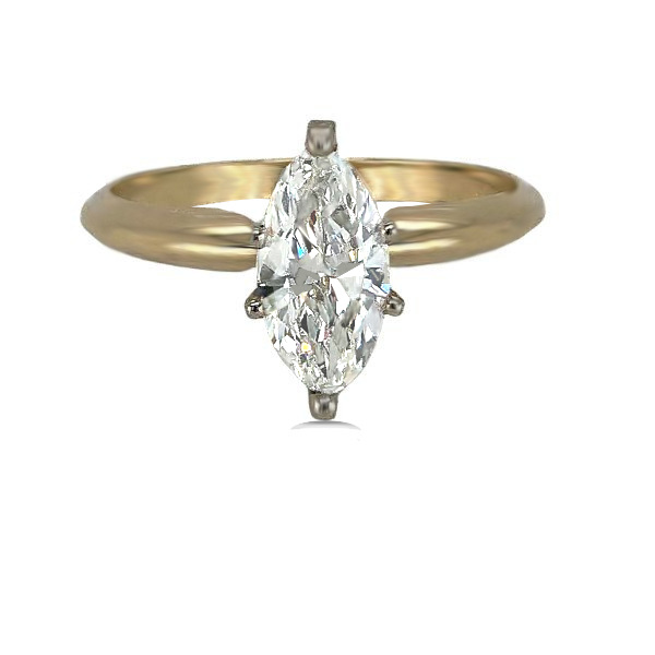 14K Marquise Diamond Solitaire Engagement Ring - GM