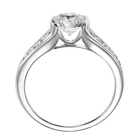 ArtCarved Channel Set Half Bezel White Gold Engagement Ring | The Ring ...