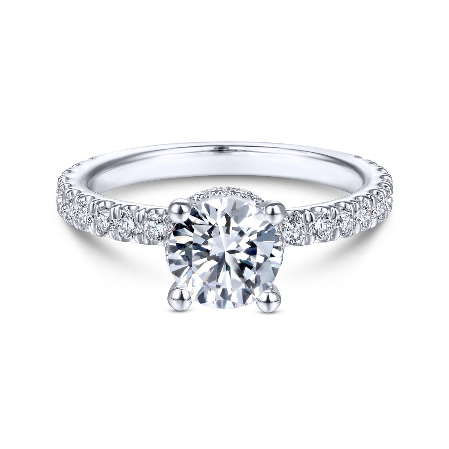 14k White Gold Round Straight Diamond Engagement Ring | The Ring Austin ...