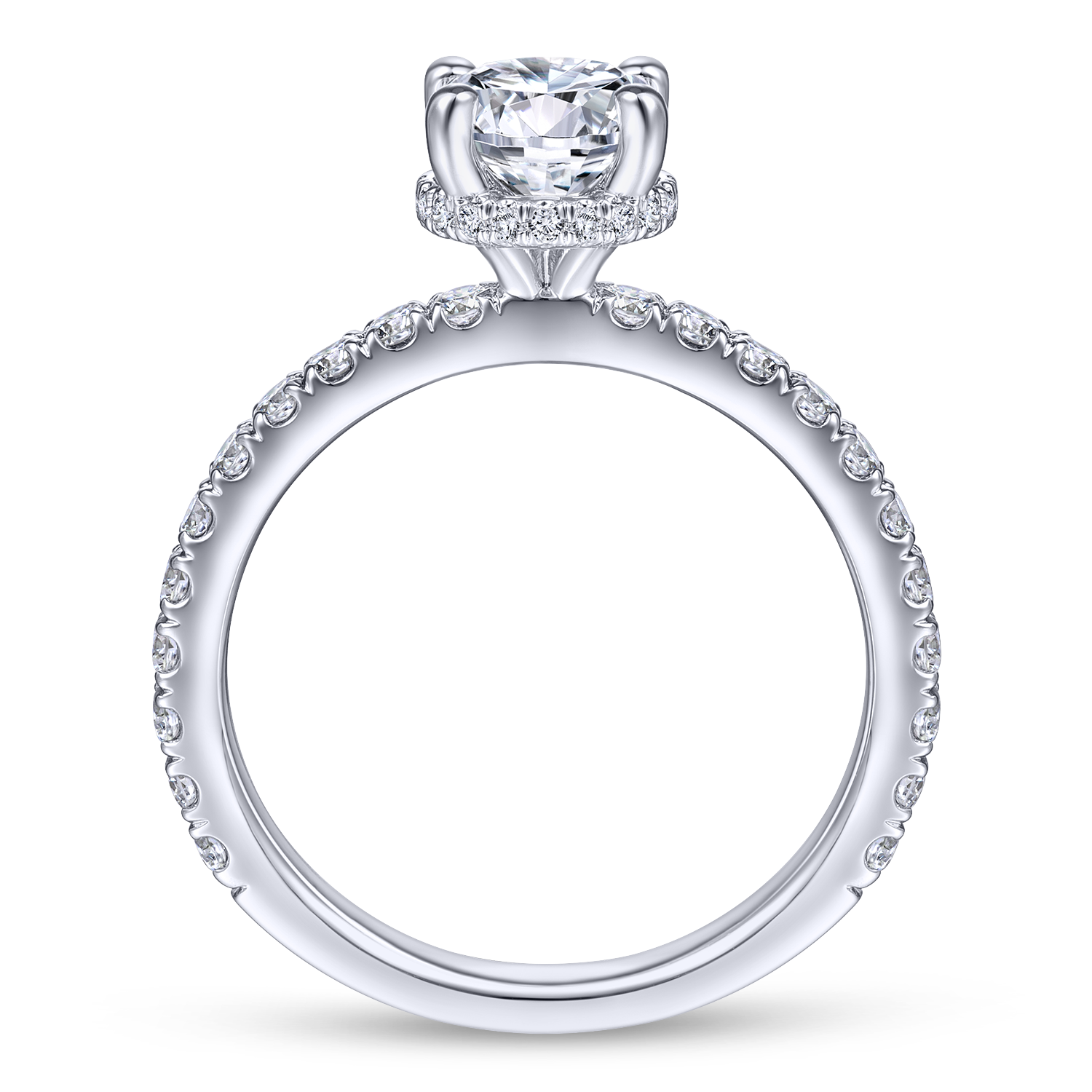 14k White Gold Round Straight Diamond Engagement Ring | The Ring Austin ...