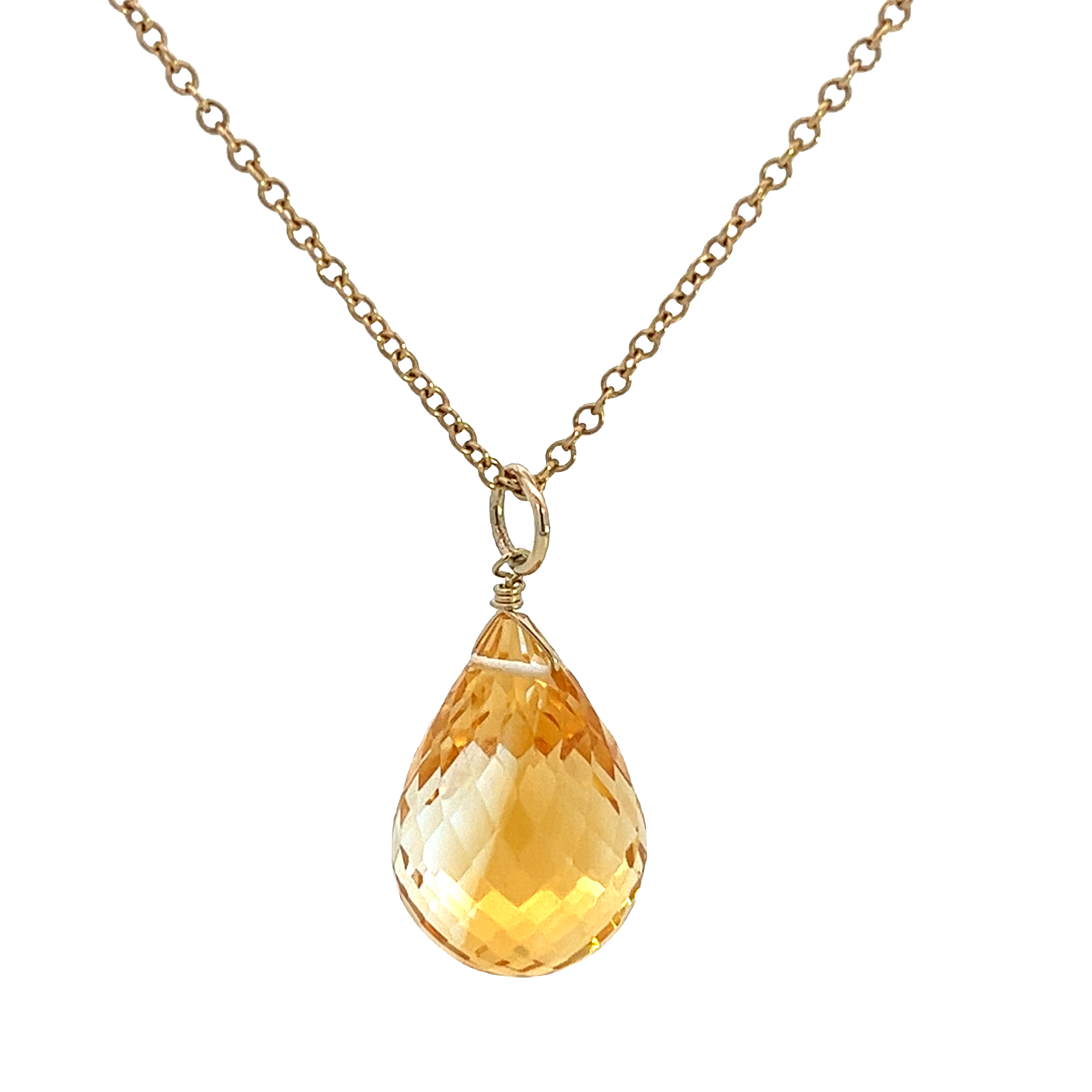 citrine stone pendant necklace