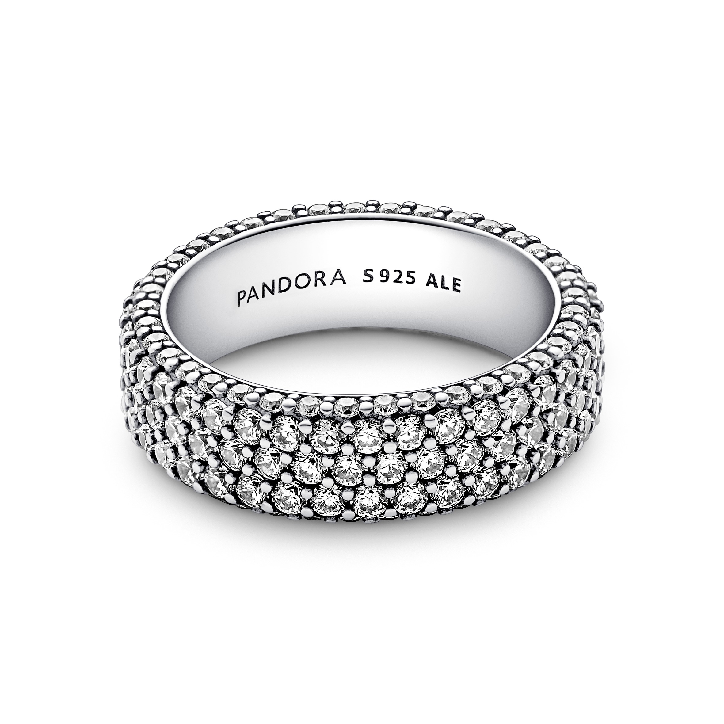 Sparkling pave band ring pandora store