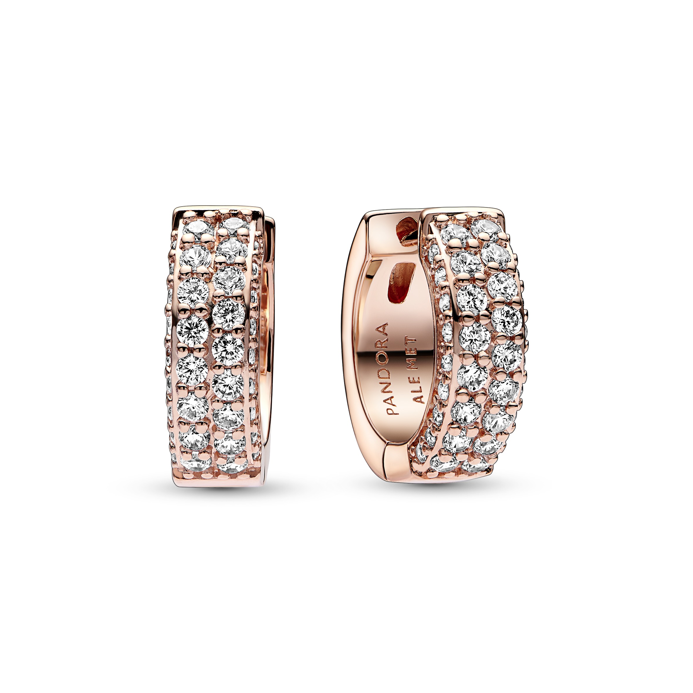 Pandora rose pave bead hoop earrings store