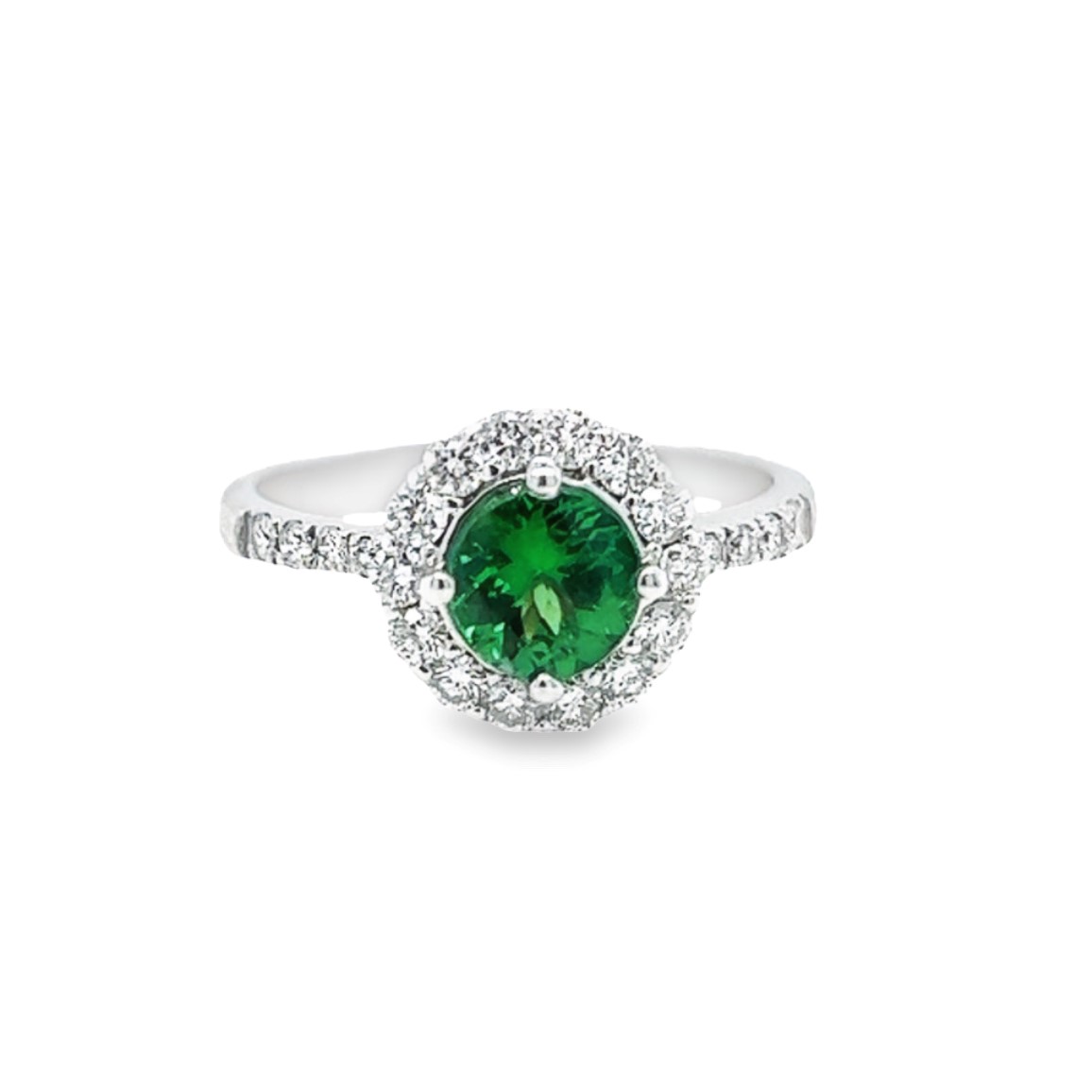 tsavorite ring silver