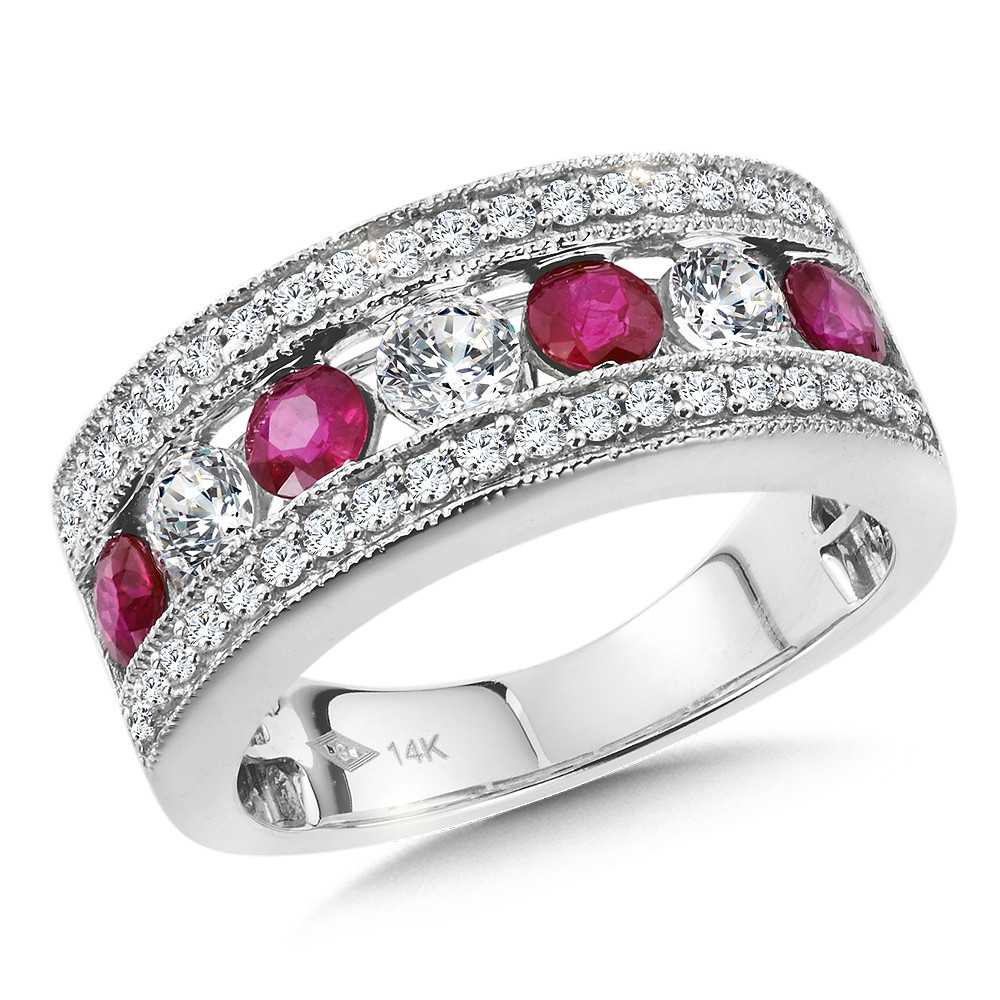 ruby and diamond wedding ring